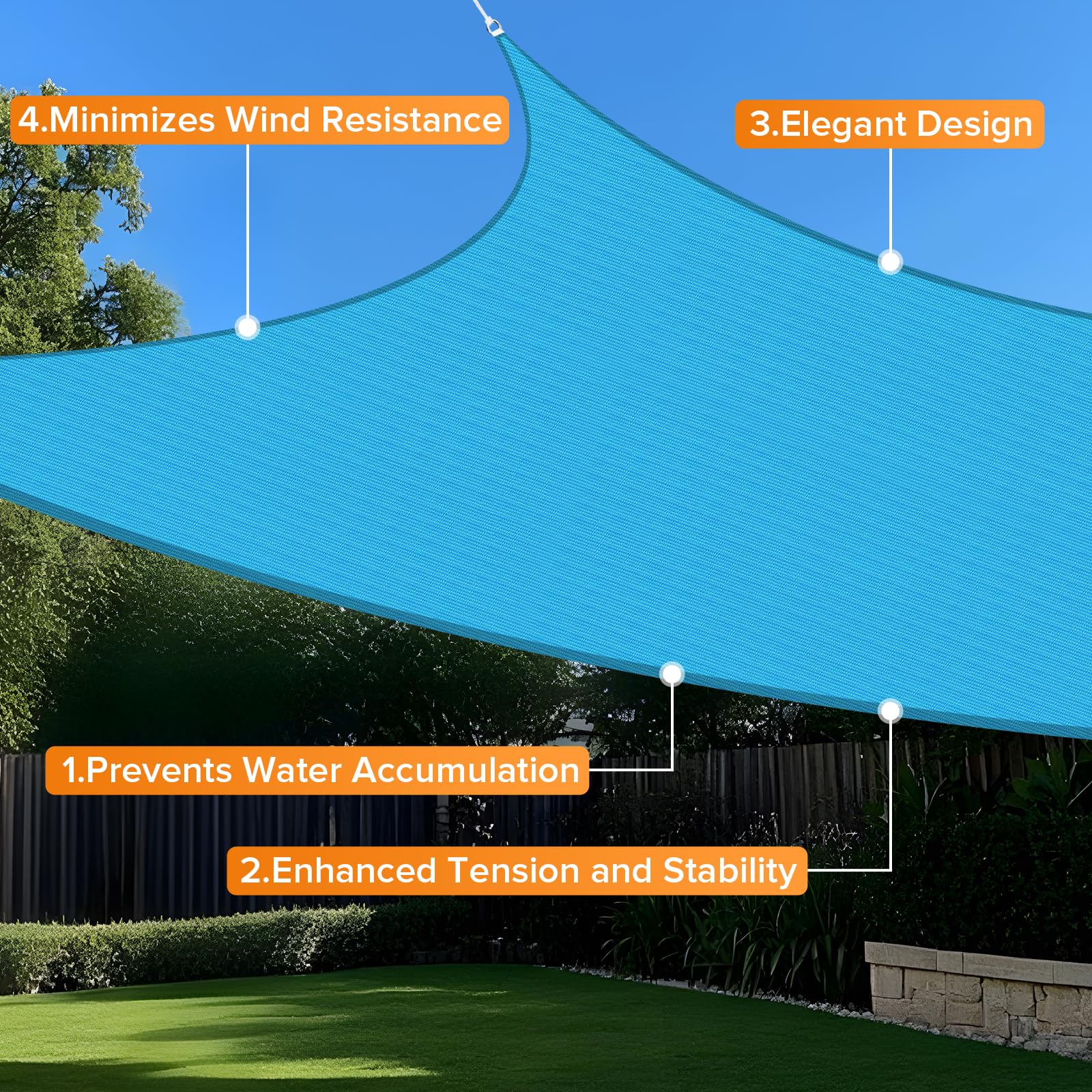 Snapklik.com : Artpuch Sun Shade Sail, 10x13 Mixed Turquoise Rectangle ...