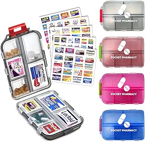 4Packs Pocket Pharmacy™ with Brand Labels, Portable Travel Med Wallet ...