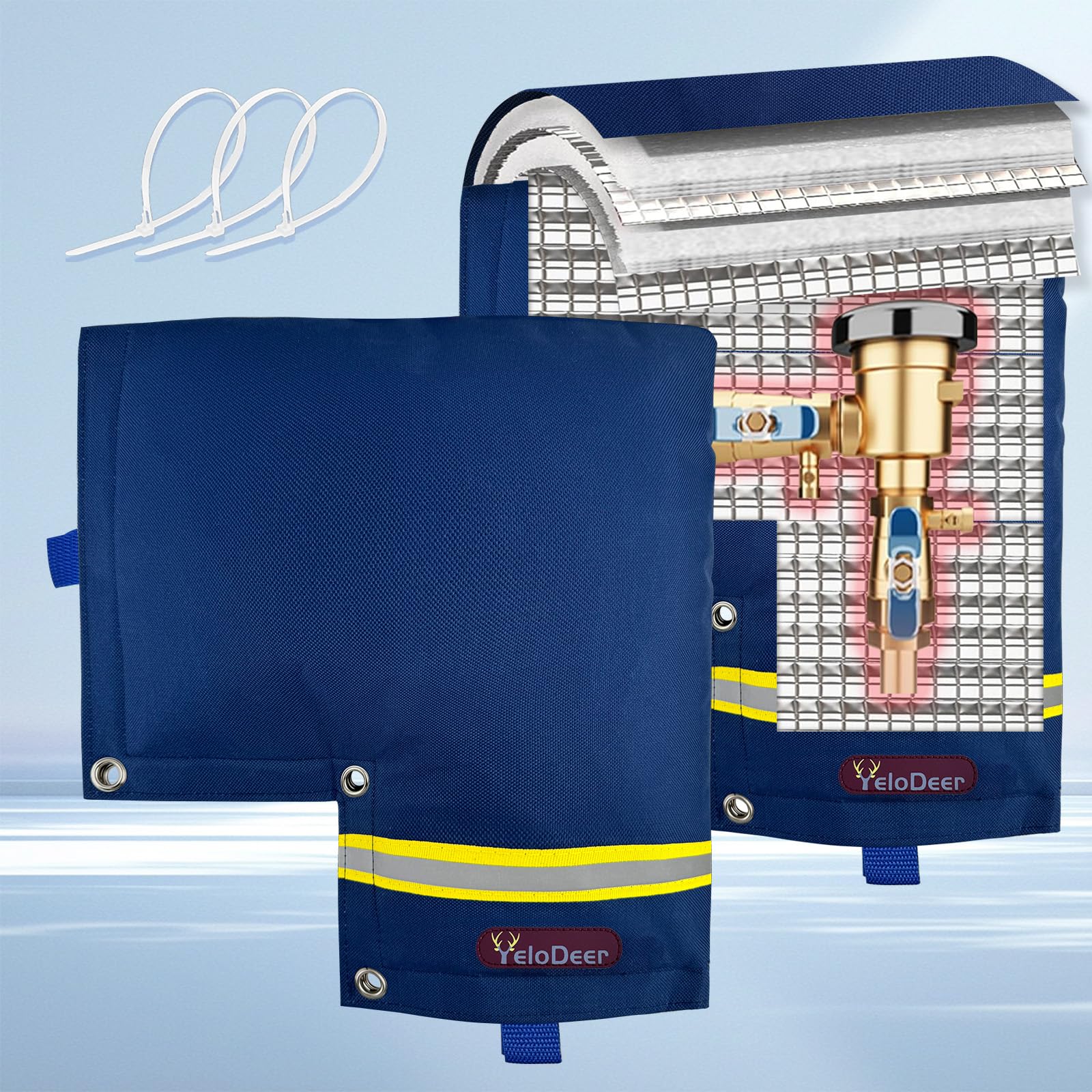 Backflow Preventer Insulation Cover YeloDeer, Navy 5 Layers of Hose Bib ...