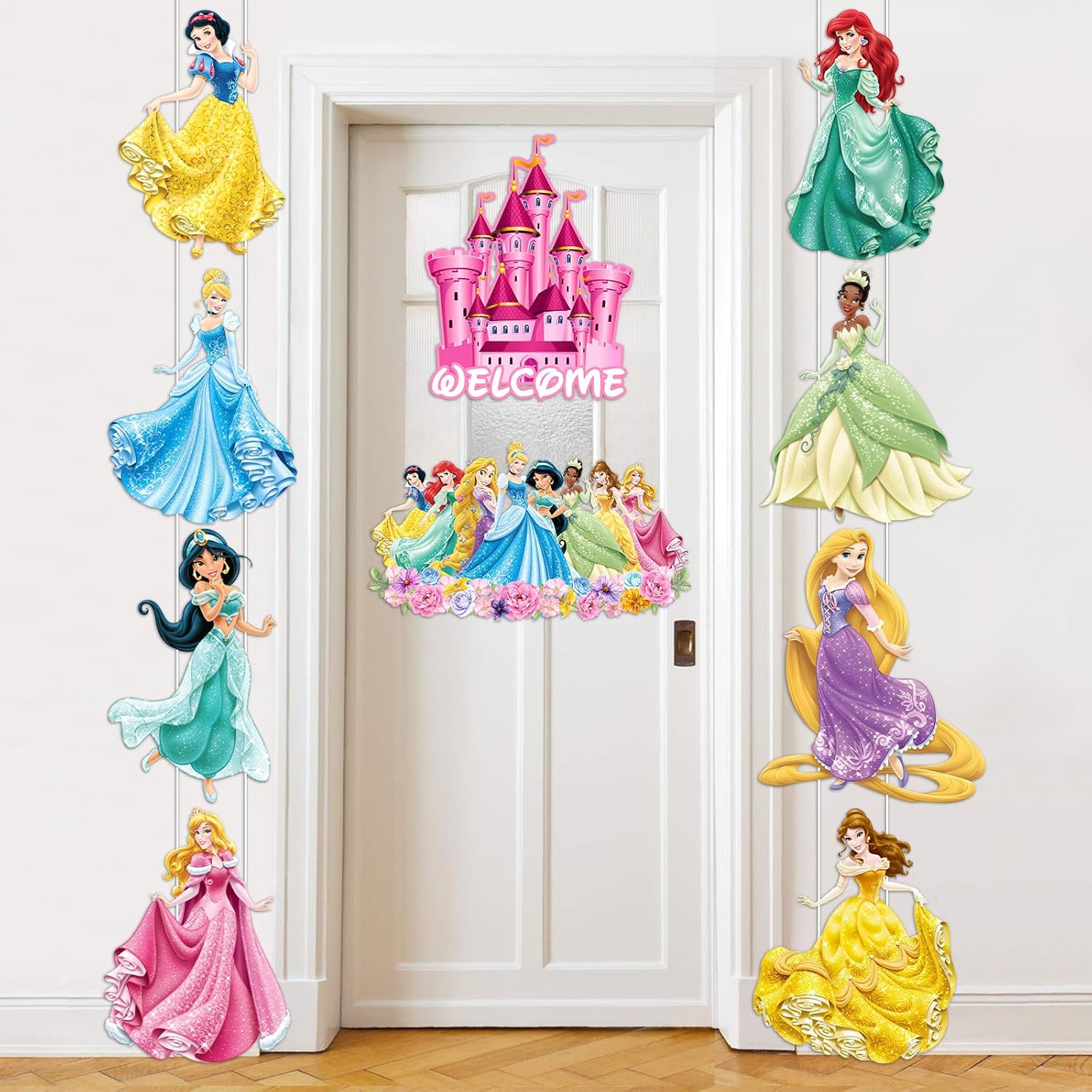 Amazon.com: Lmuwecno 10Pcs Princess Door Sign Banner, Birthday Party ...