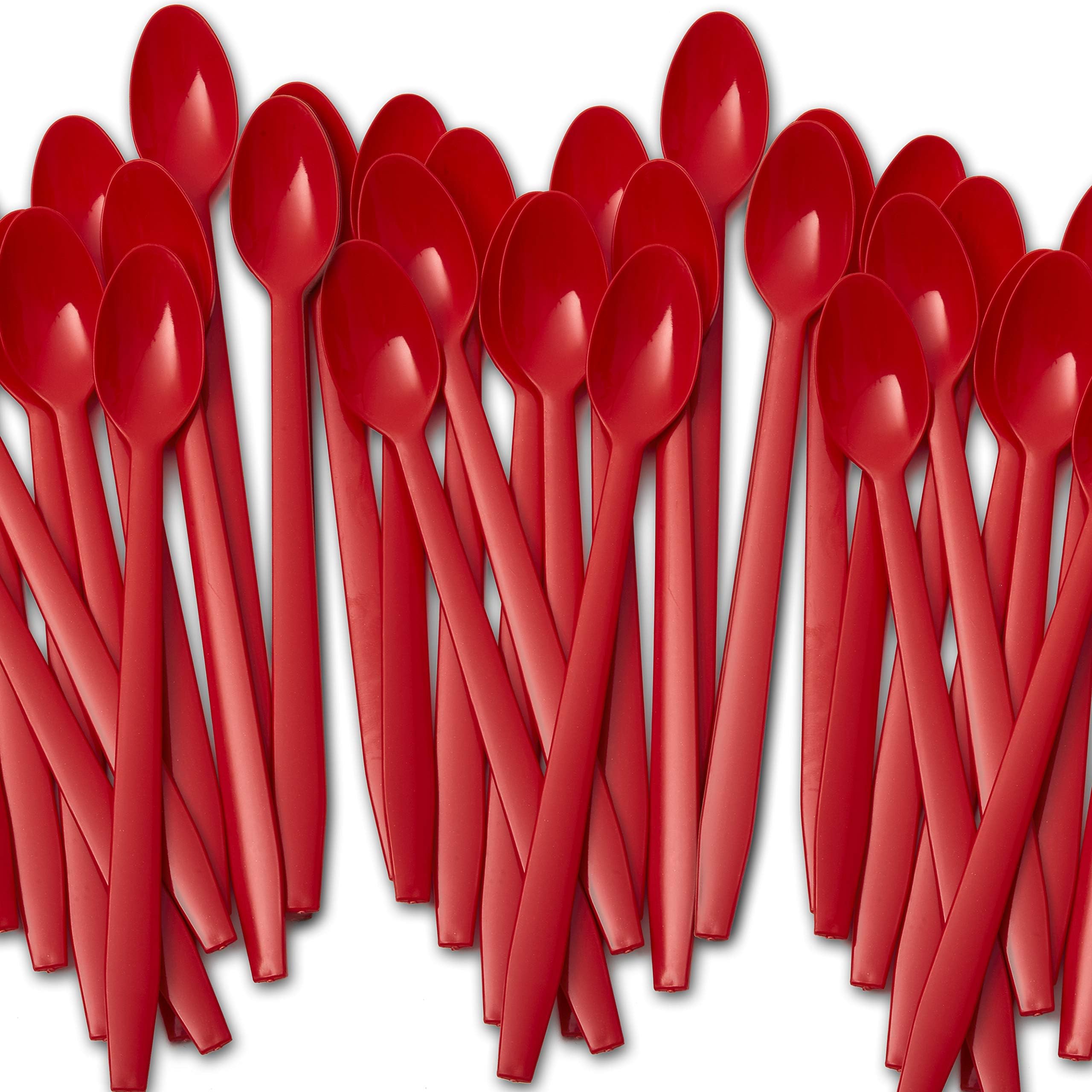 Amazon.com: White Plastic Sundae Spoons Disposable Utensils Ice Cream ...