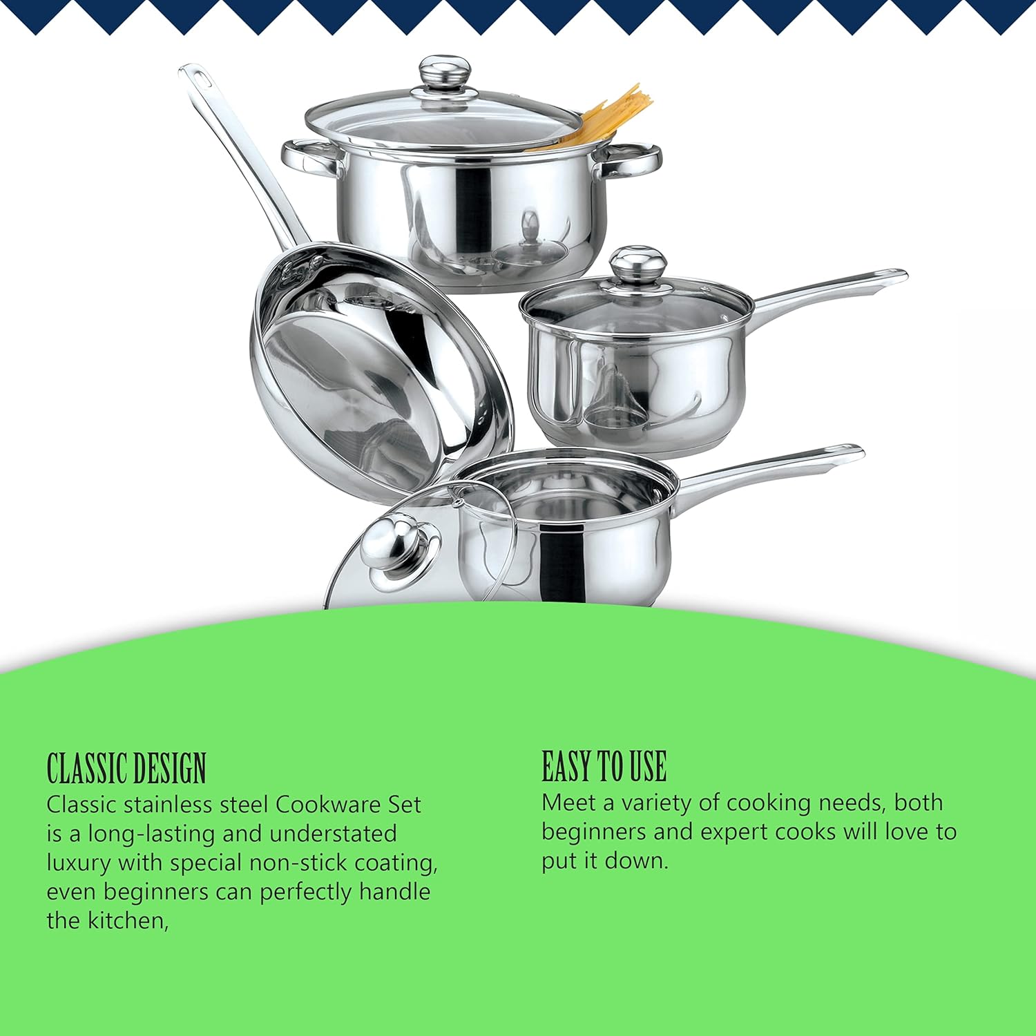 Amazon.com: Gourmet Edge 7 Piece Stainless Steel Cookware Set: Home ...