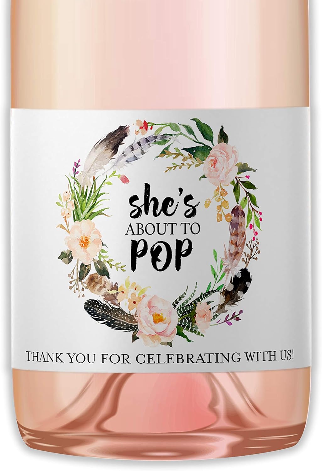 Amazon.com: ABOUT TO POP Mini Champagne Bottle Labels SET of 12 Ready ...