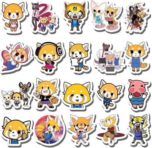 Amazon.com: 20 PCS Stickers Pack Aggretsuko Aesthetic Vinyl Colorful ...
