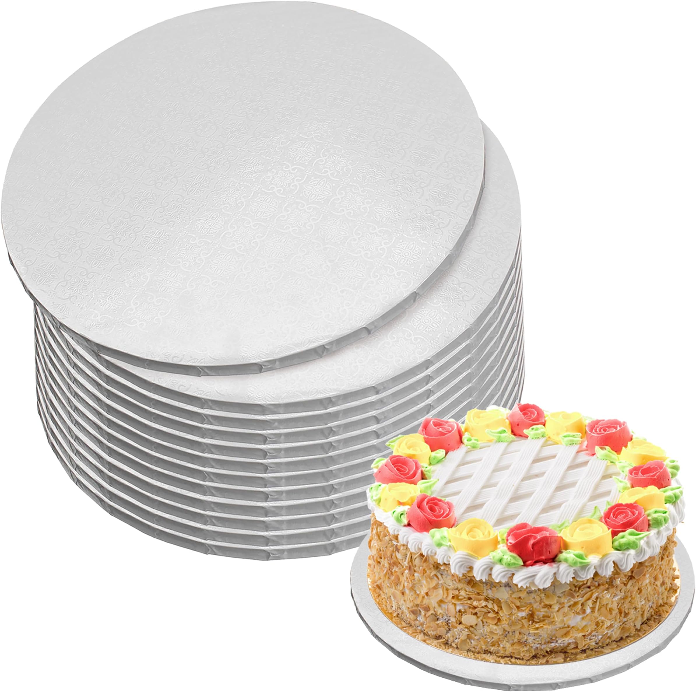 Amazon.com: 20 Pcs Cake Boards 10 Inch Round Cake Drum with 1/2 Inch ...