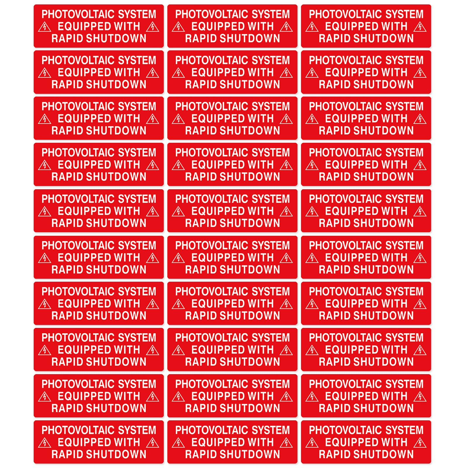 Amazon.com: CDXHOME 30X PV Solar System Label Pack - Ensure Safety and ...