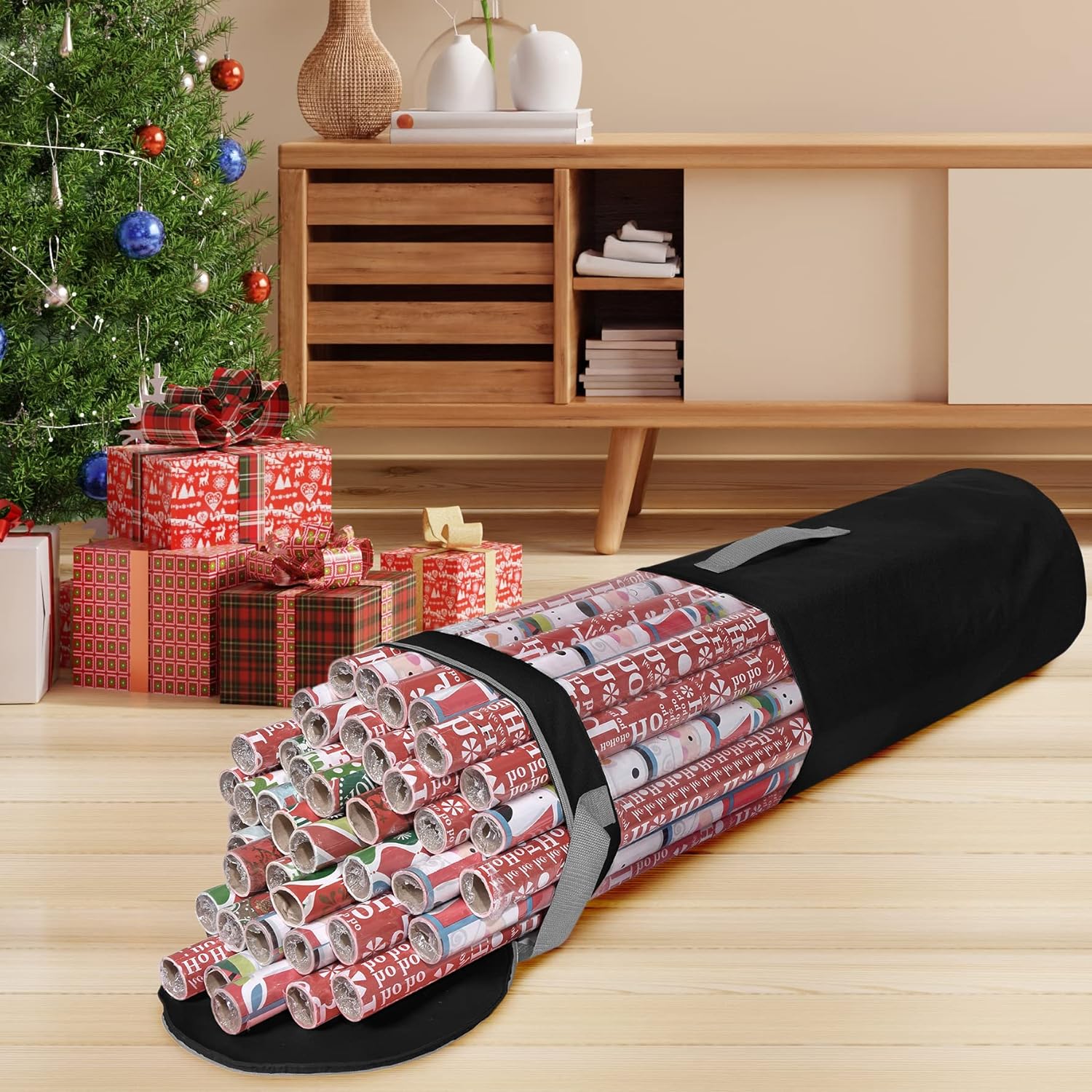 Amazon.com: Primode Wrapping Paper Storage Bag | Wrapping Paper ...