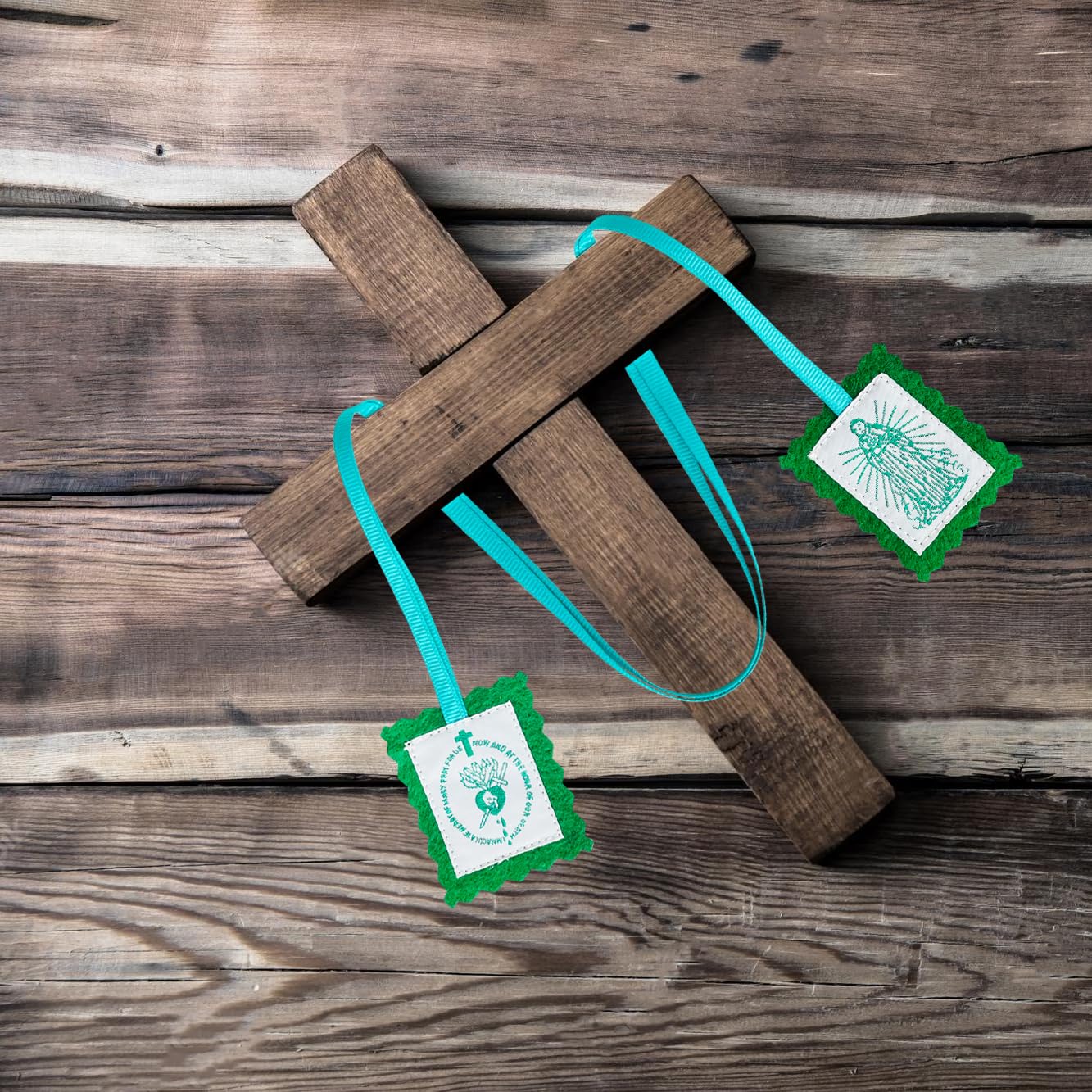 Scapular Catholic Green Scapular, 3 Pack Bulk Scapulars Catholic Of ...
