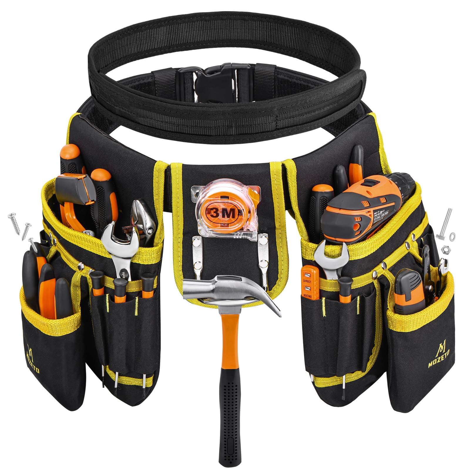 Snapklik.com : MOZETO Tool Belt, Dual Quick-Release 26 Pockets ...