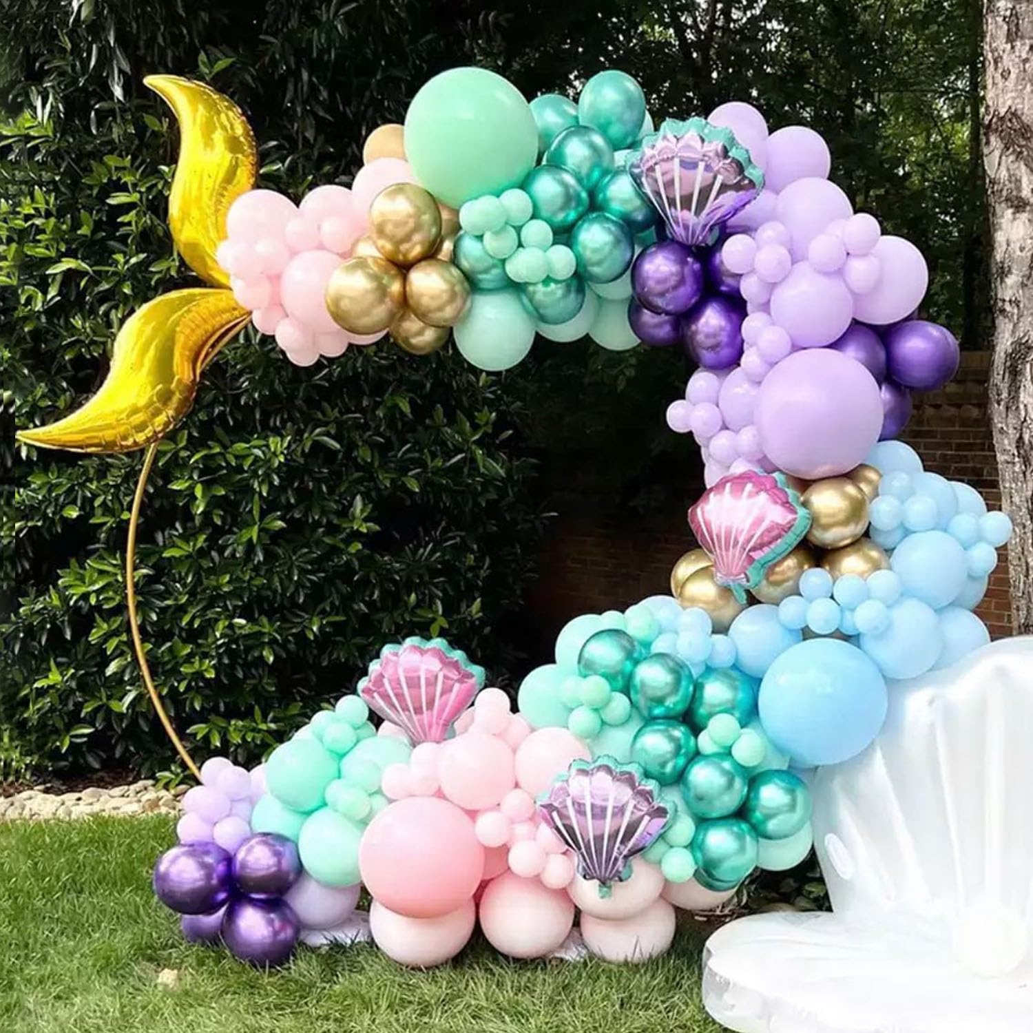 Amazon.com: VitaCraft 157Pcs Mermaid Balloon Garland Kit, Mermaid Tail ...