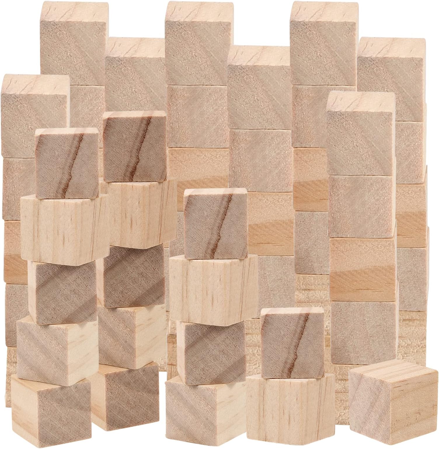 Amazon.com: ZEONHAK 800 PCS 3/4 Inch Natural Wooden Cubes, Mini ...