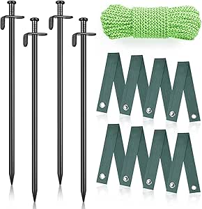 Amazon.com : GROWNEER Metal Tree Stakes Kit, 11.8 in Heavy Duty Tree ...