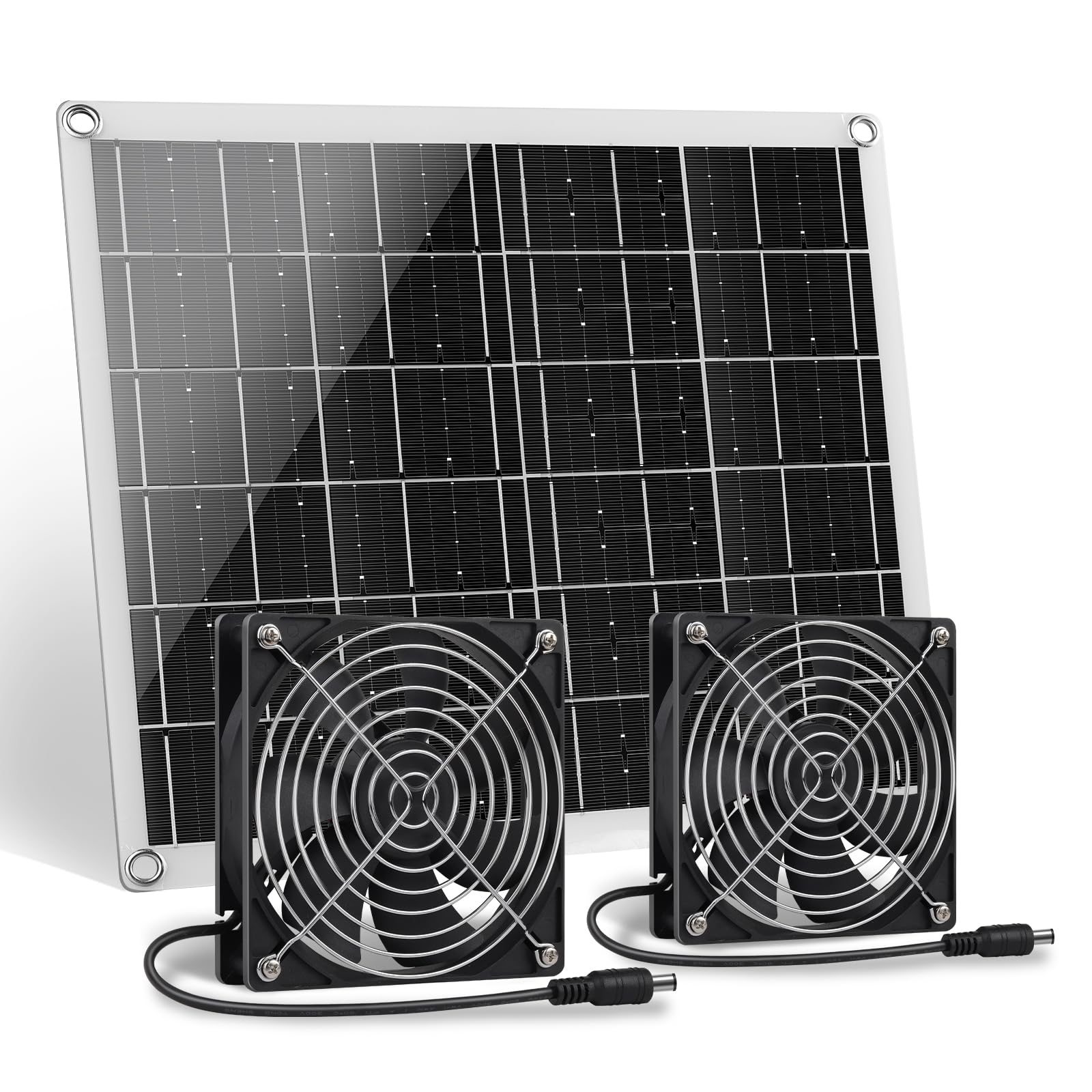 Amazon.com: ZINIKIF Solar Fan, 15W Solar Panel Fan with Two IP67 ...