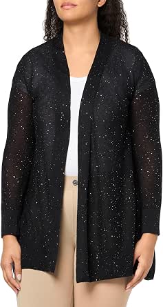 Kasper Women's Sequins Open Front Cardigan at Amazon Women’s Clothing store