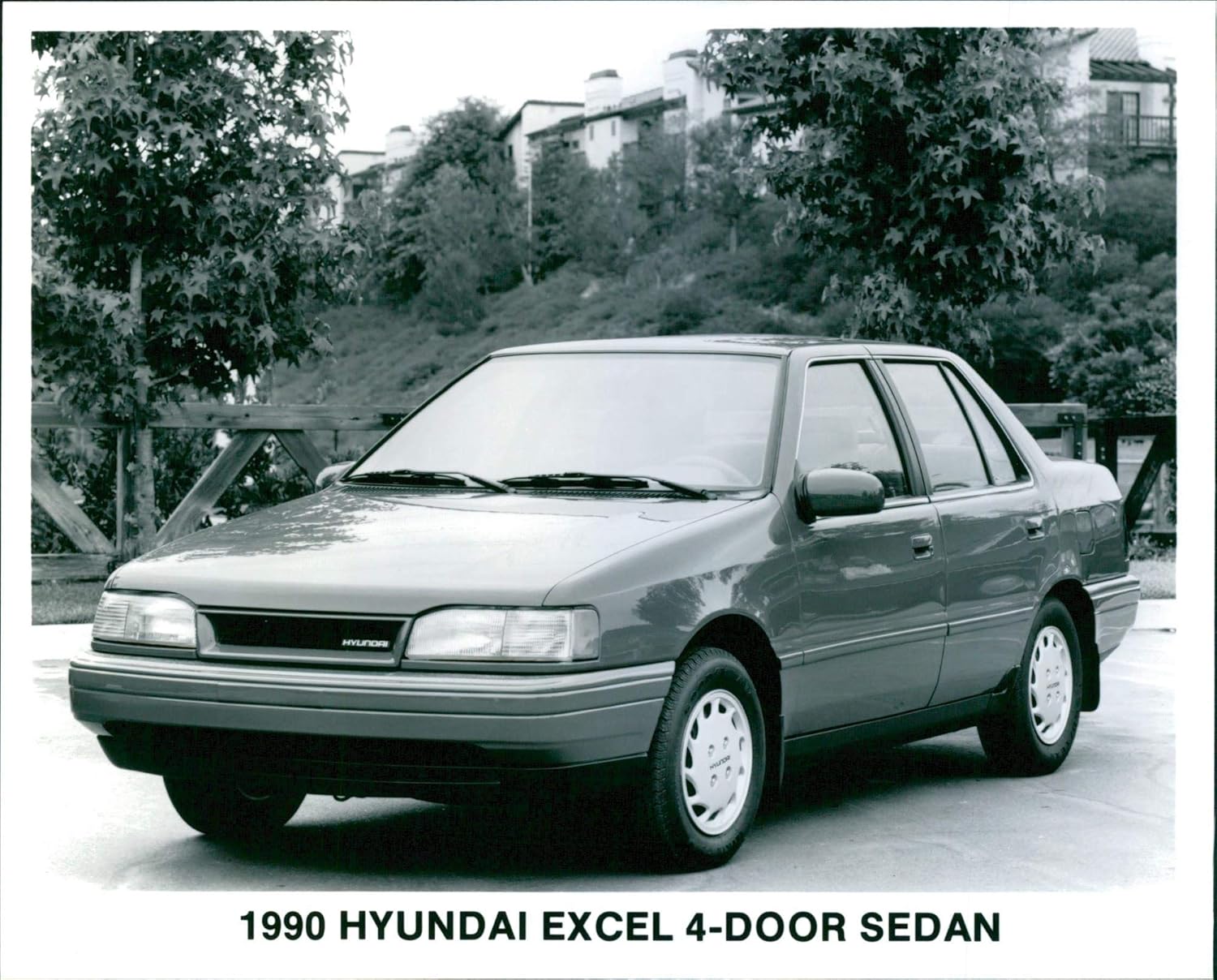 1990 Hyundai Excel 4-Door Sedan - Vintage Press Photo : Amazon.co.uk ...