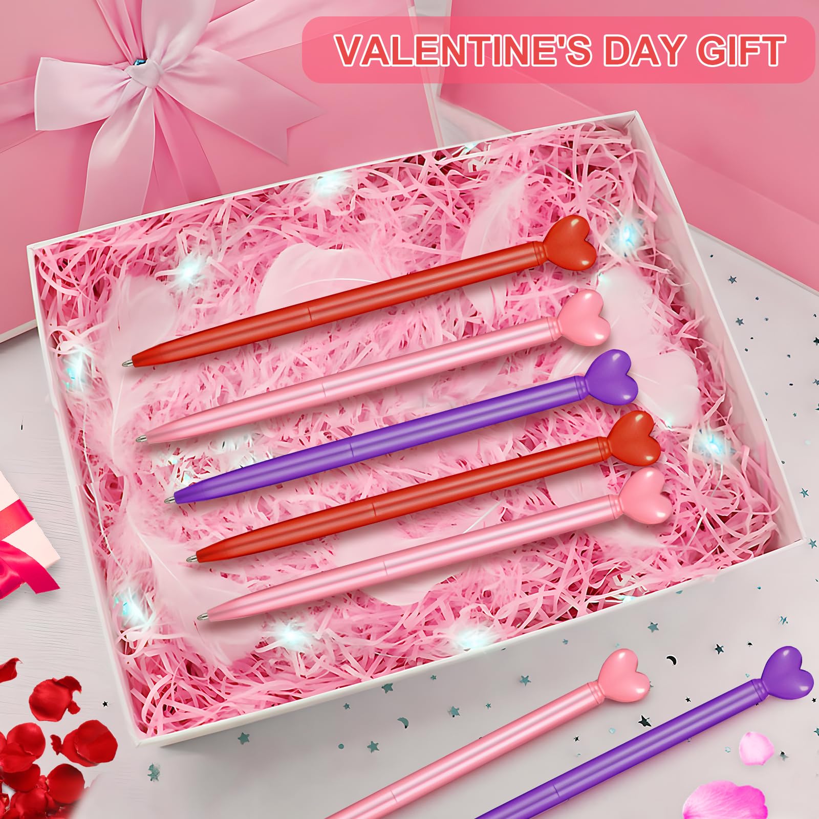 Snapklik.com : 36 PCS Valentines Day Heart Shaped Ballpoint Pen Black ...