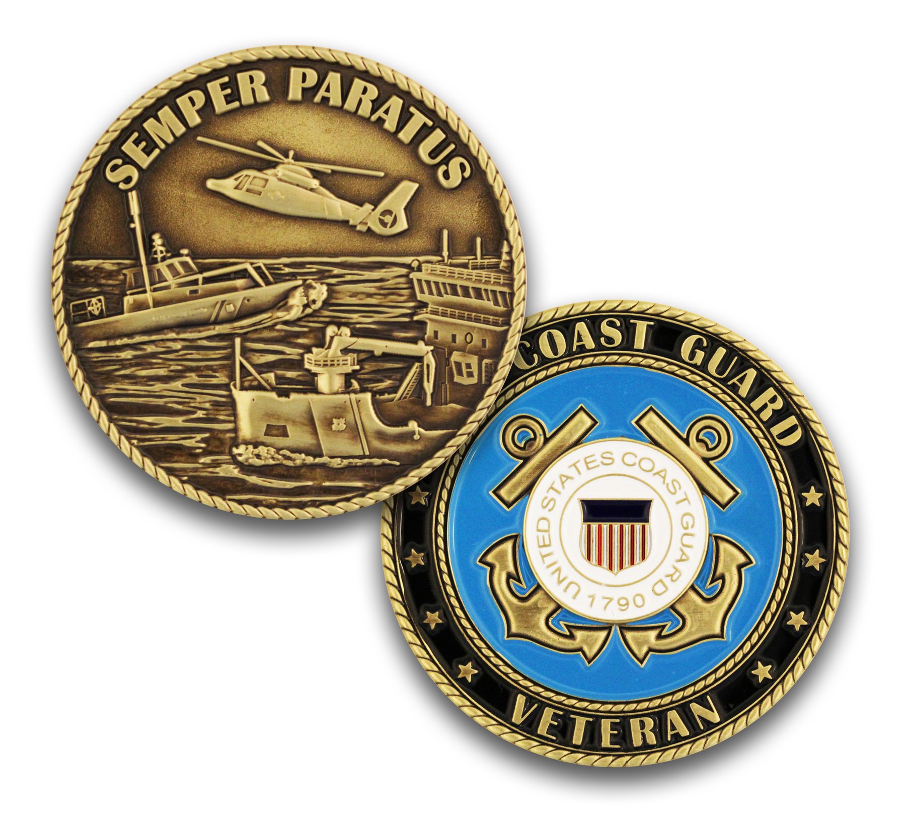 Buy Coins For Anything Inc Coast Guard Veteran Challenge Coin! Design ...
