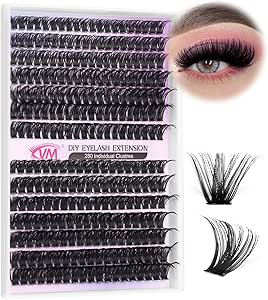 Lash Clusters DIY Individual Lashes D Curl Thick Volume Eyelash Extension 280pcs Cluster Lashes ...