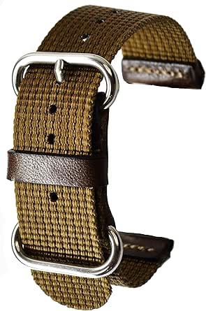 Amazon.co.jp: atelierCODEL 腕時計 ベルト 職人が最高の付け心地を追求 スマートウォッチ ミリタリー ナイロン 革 バンド 時計 ラグ幅 22mm (腕周り13cm ...