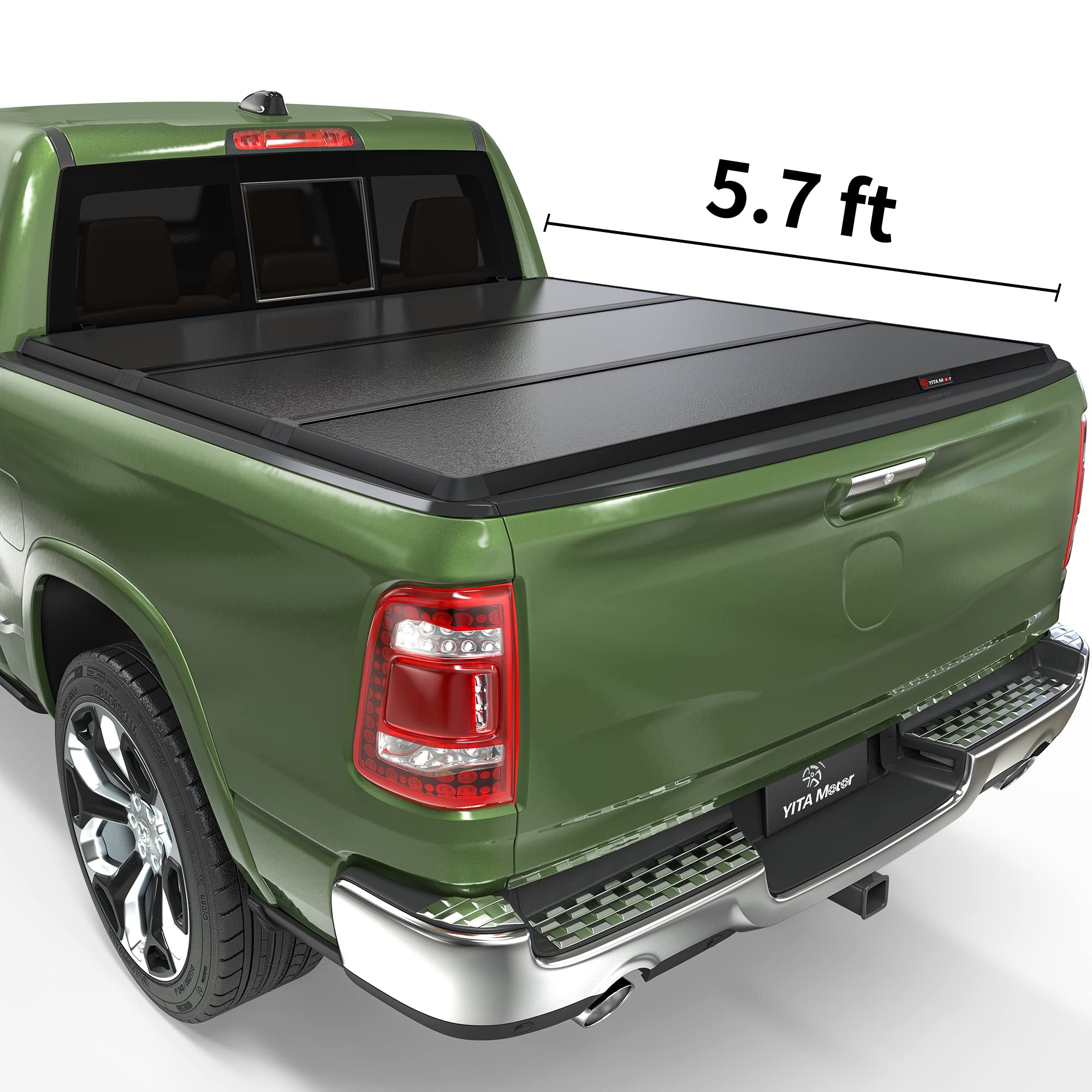 YITAMOTOR Hard Tri-Fold Truck Bed Tonneau Cover Compatible with 2019 ...