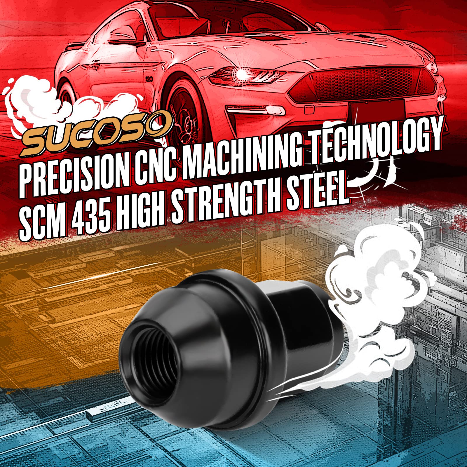 24PCS M14x1.5 Lug Nuts OEM Factory Style One-Piece Large Acorn Seat for ...