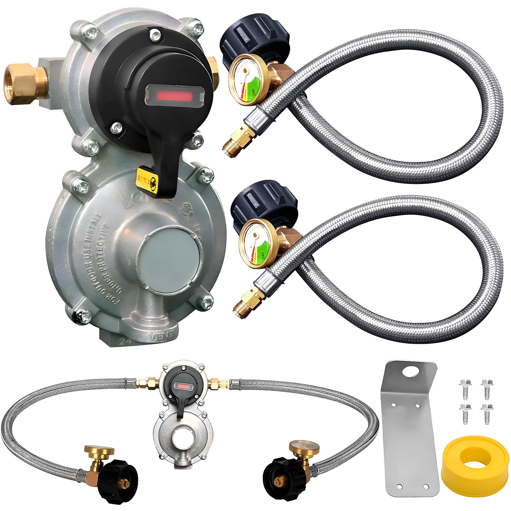 Snapklik.com : Rv Propane Regulator 2 Tank 2-Stage Auto Changeover Hoses