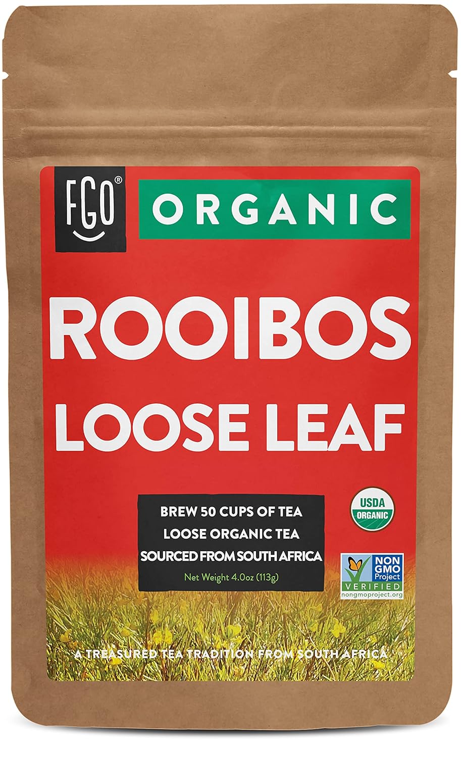 Amazon.com : FGO Organic Rooibos Tea, Loose Leaf, Four Ounce ...