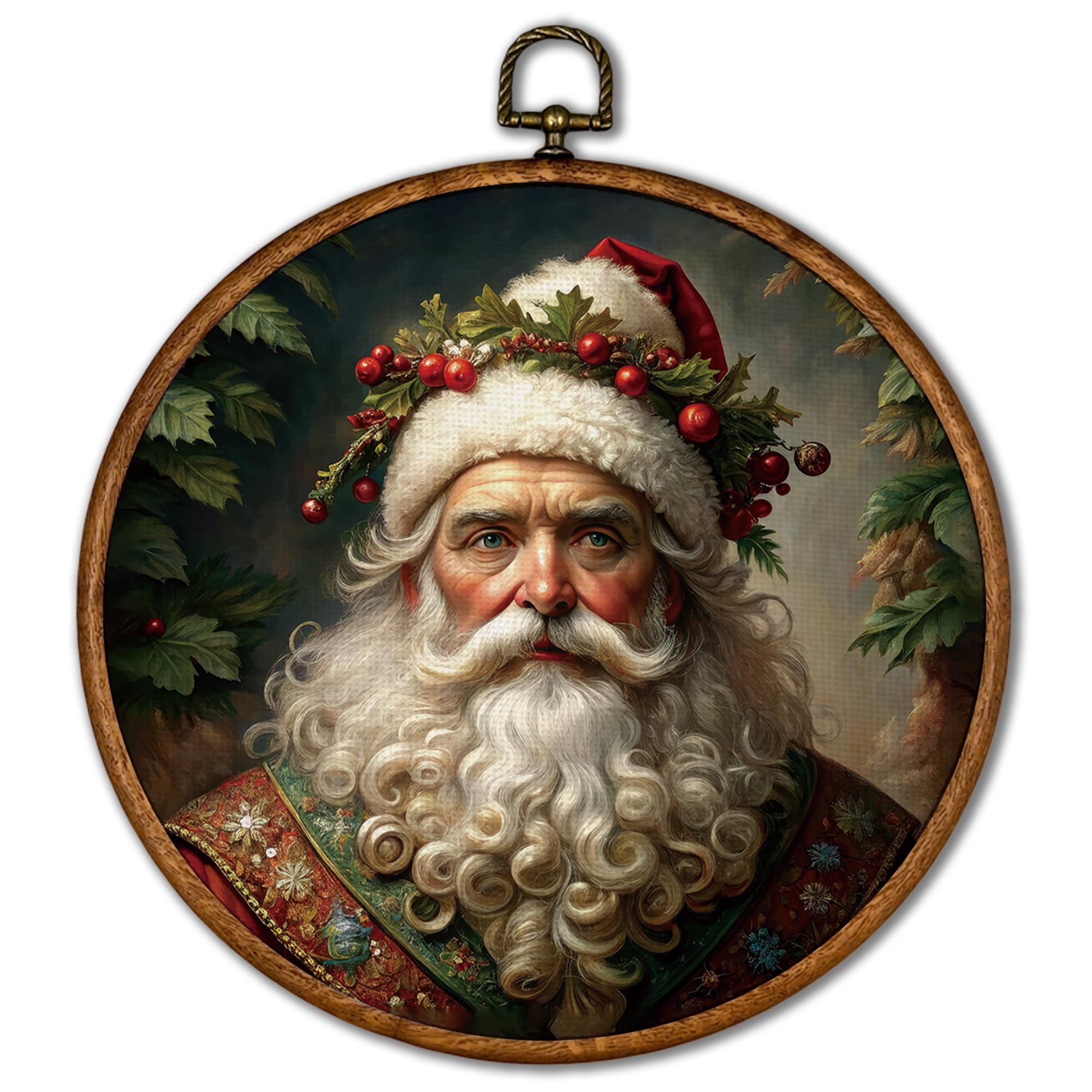 Amazon.com: KSDUT Vintage Christmas Wall Decor Art - Retro Santa Claus ...
