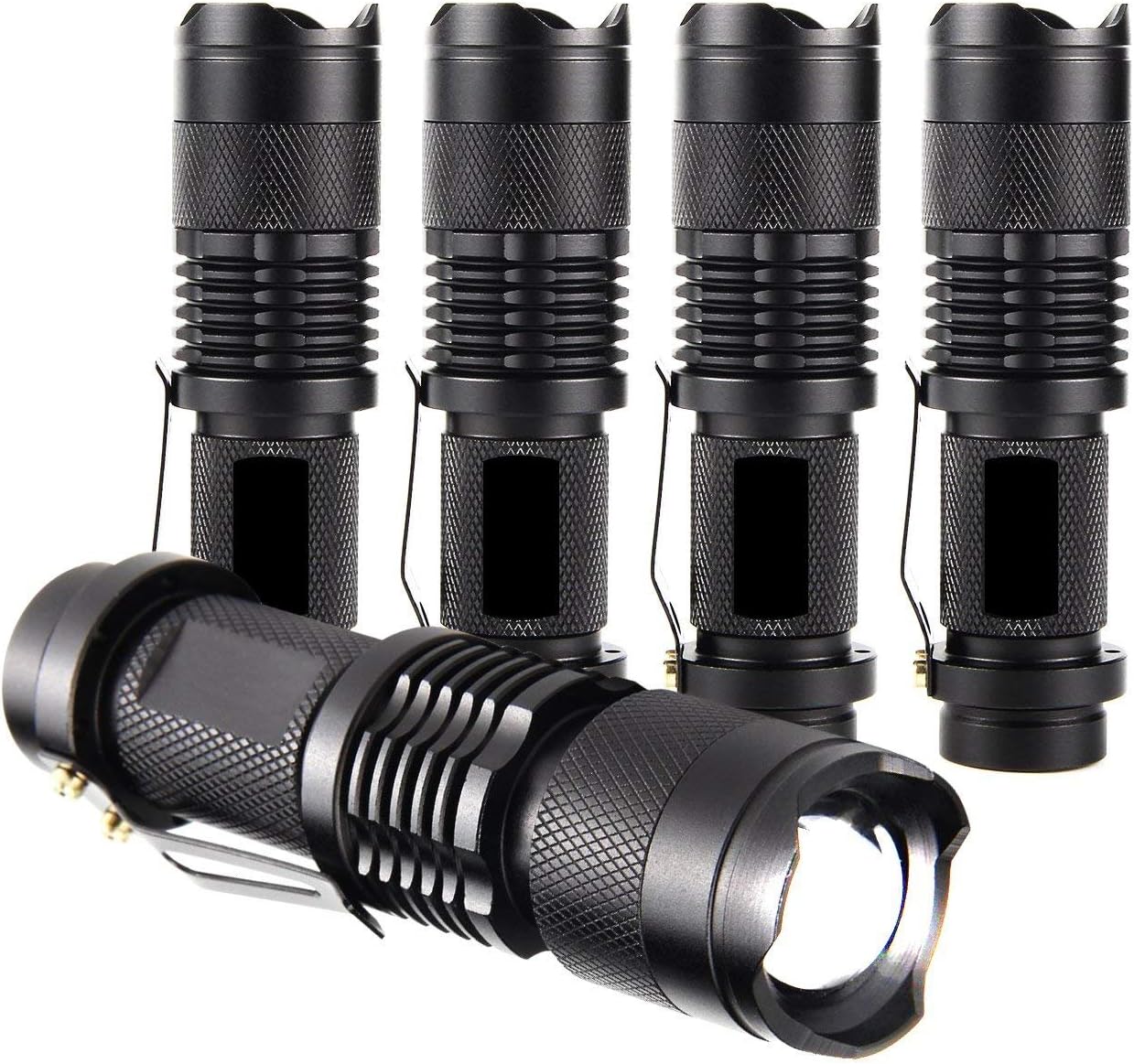BESTSUN 5 Pack Tactical Mini LED Flashlight Ultra Bright 300 Lumens Q5 ...