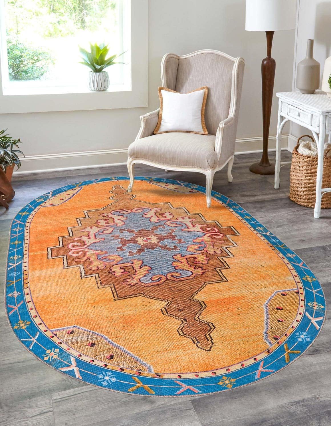 Amazon.com: Rugs.com Timeless Collection Rug – 2' x 3' Oval Orange ...