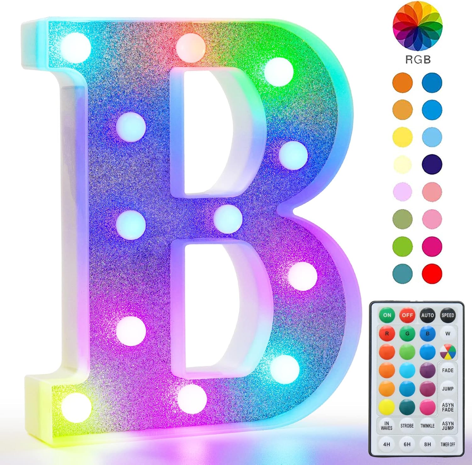 Pooqla Letras iluminadas coloridas, letras con luces LED, letreros de ...