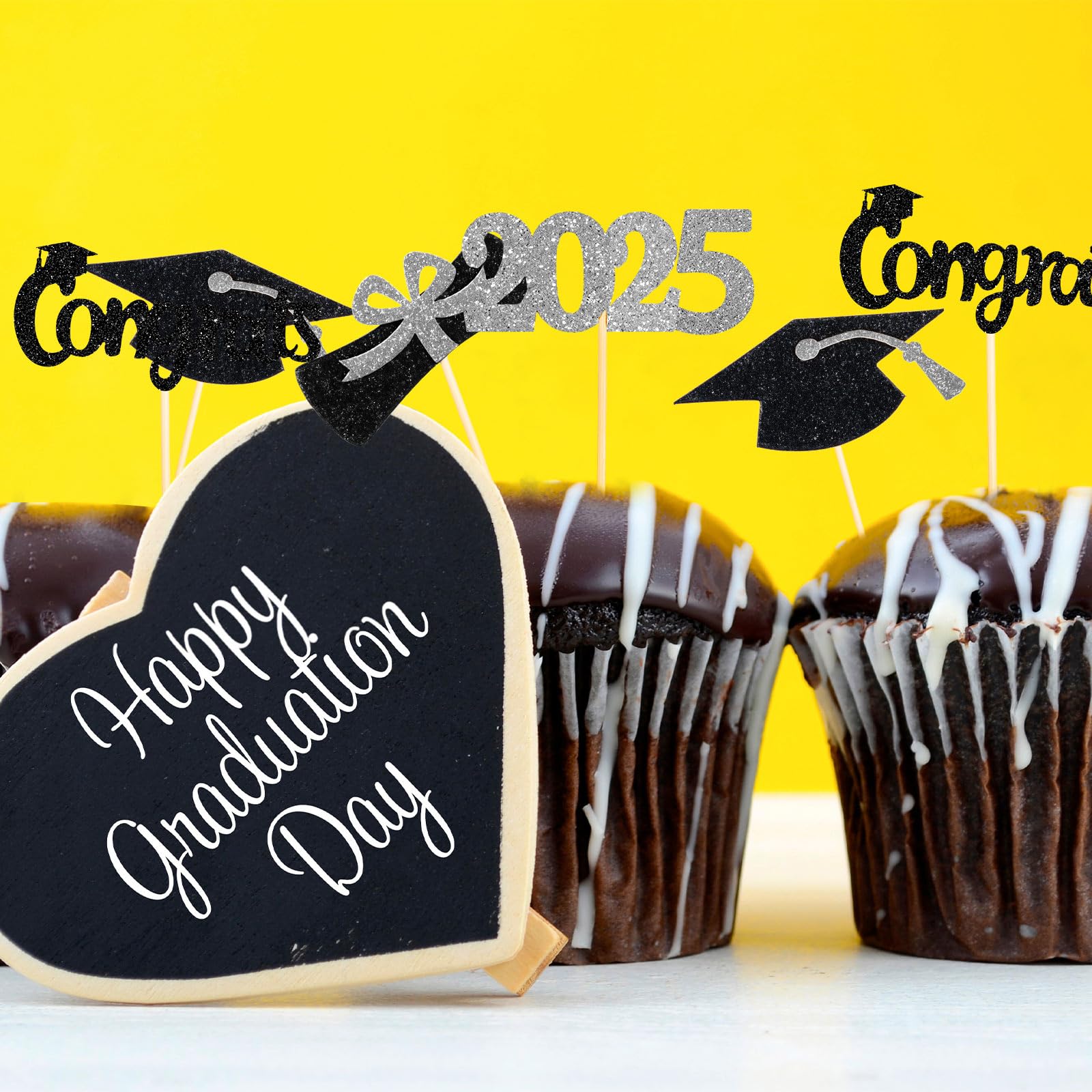 Snapklik.com : Chinco 100 Pack 2025 Graduation Cupcake Toppers Grad Cap ...
