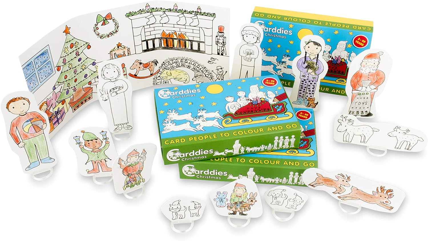 CARDDIES CHRISTMAS CARD PEOPLE Colour and Play Set – Portable Art Kit ...