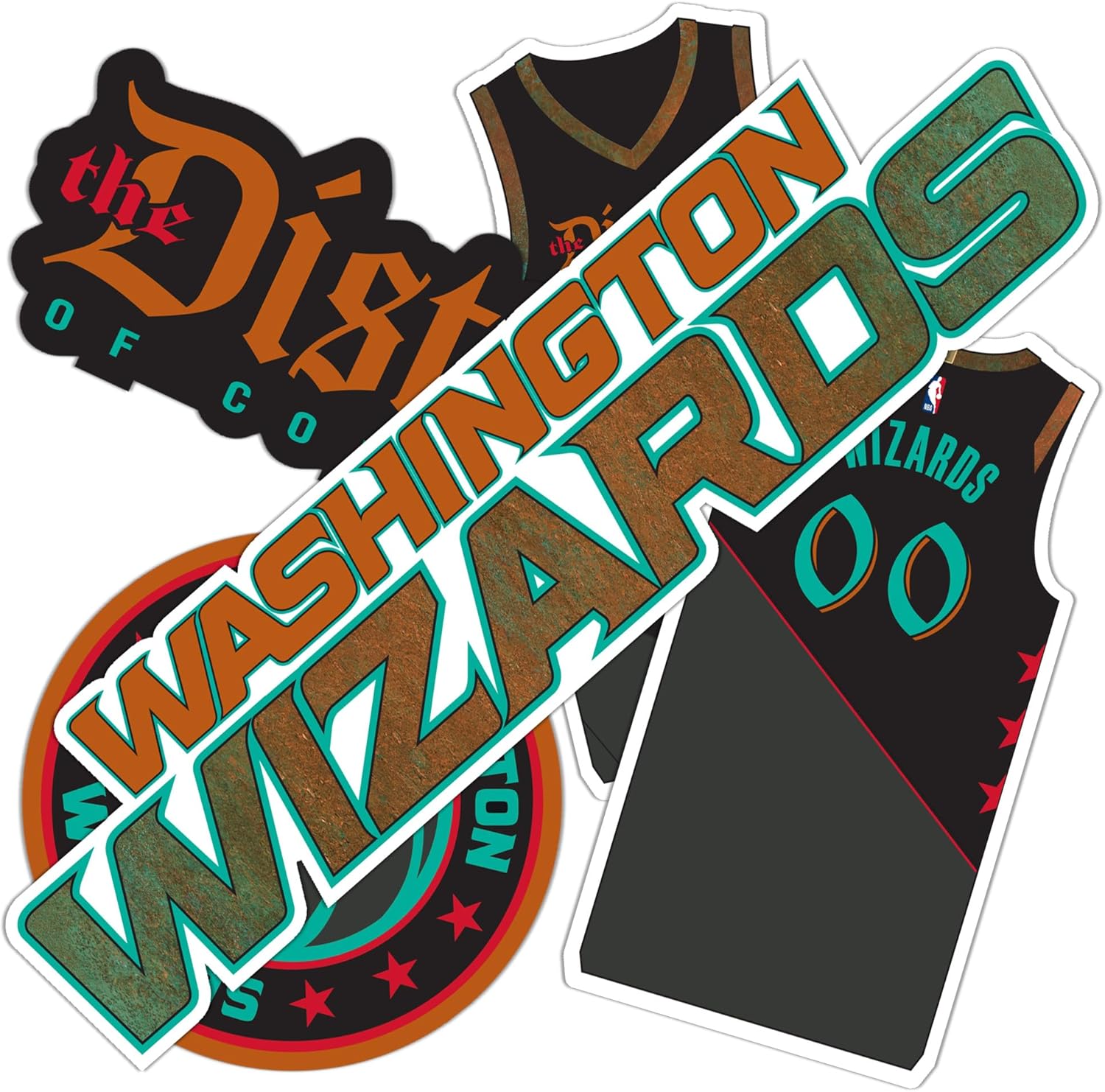 Amazon.com: Desert Cactus Washington Wizards Sticker NBA Officially ...