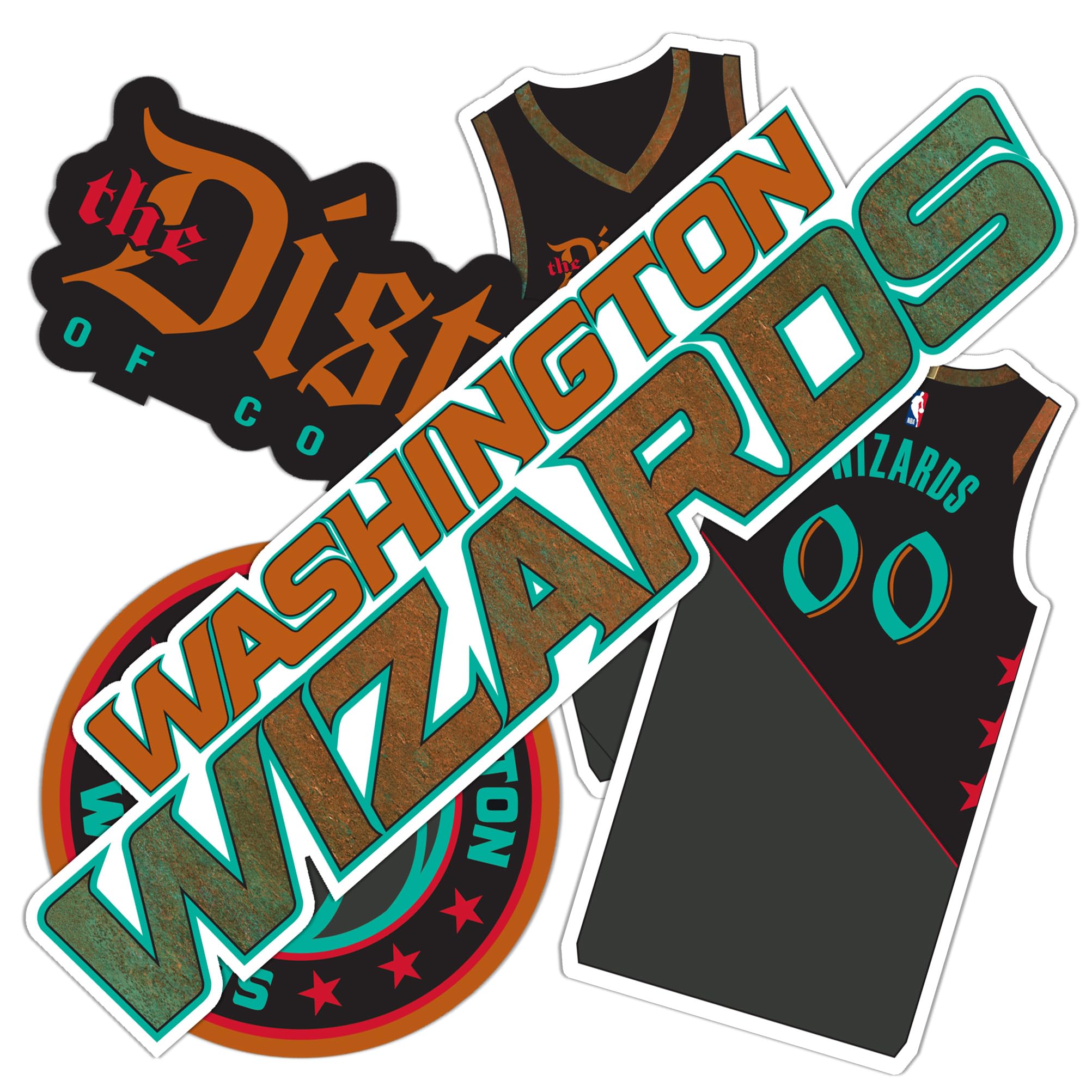 Amazon.com: Desert Cactus Washington Wizards Stickers NBA Officially Licensed Vinyl Decal Laptop ...