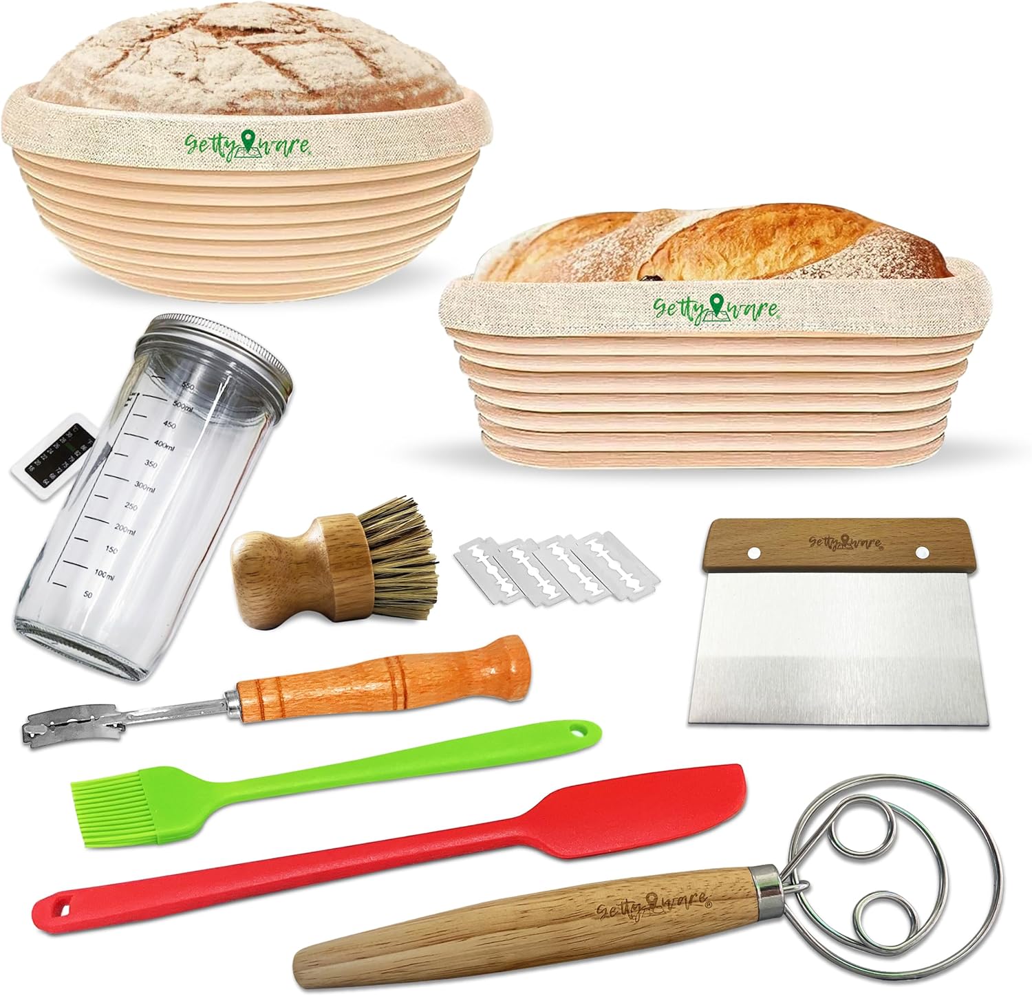 Amazon.com: GettyWare Artisan Bread Making Kit with Sourdough Proofing ...