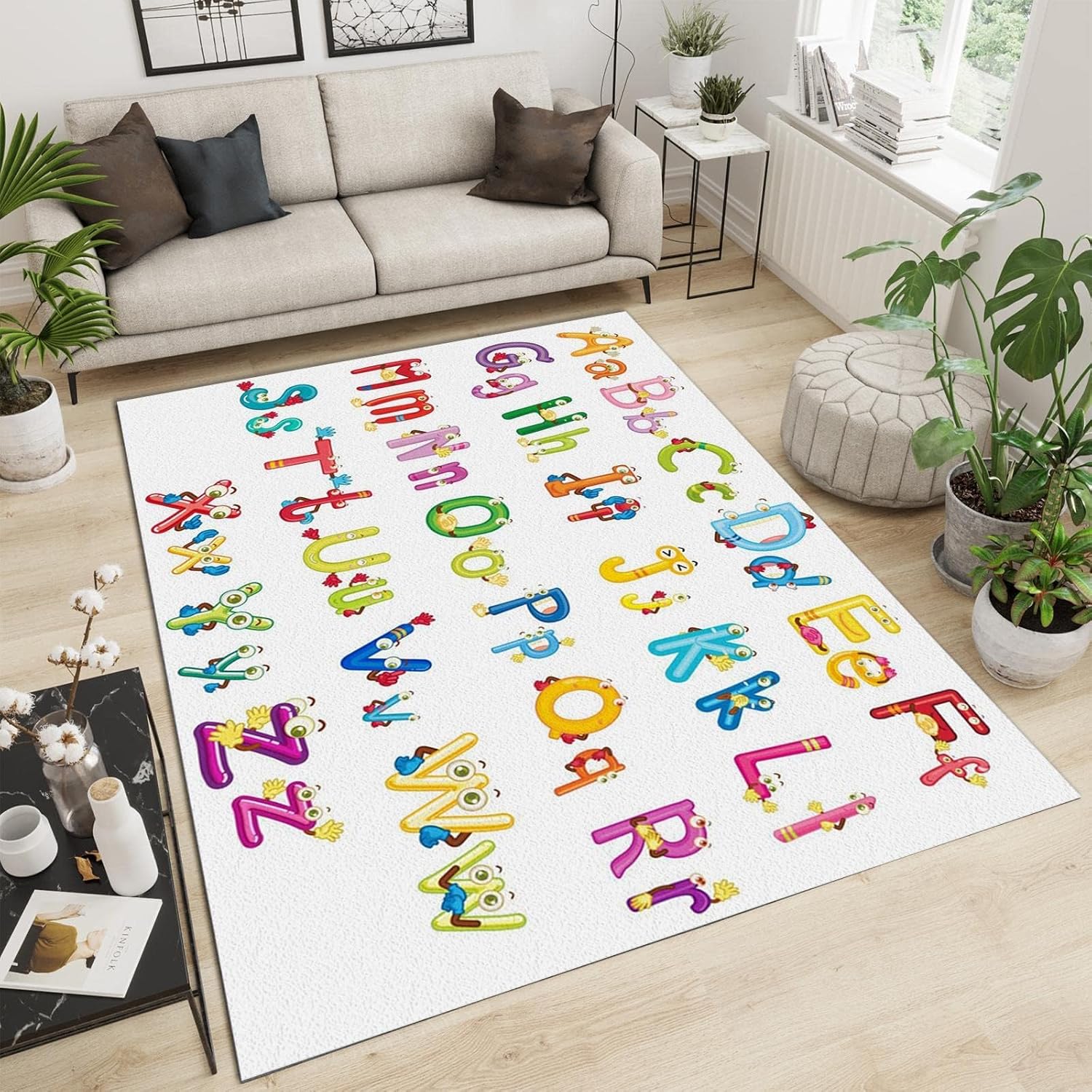 Amazon.com: Cute Colorful Animal Alphabet Area Rugs, Educational ...