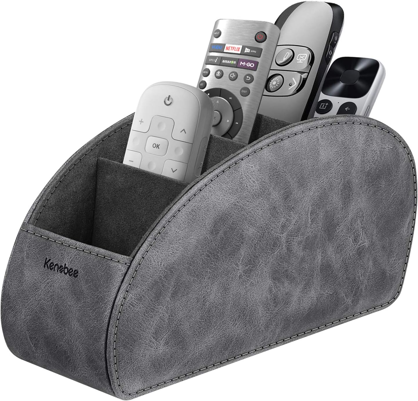 Amazon.com : PU Leather Remote Control Holder,TV Remote Caddy with 5 ...