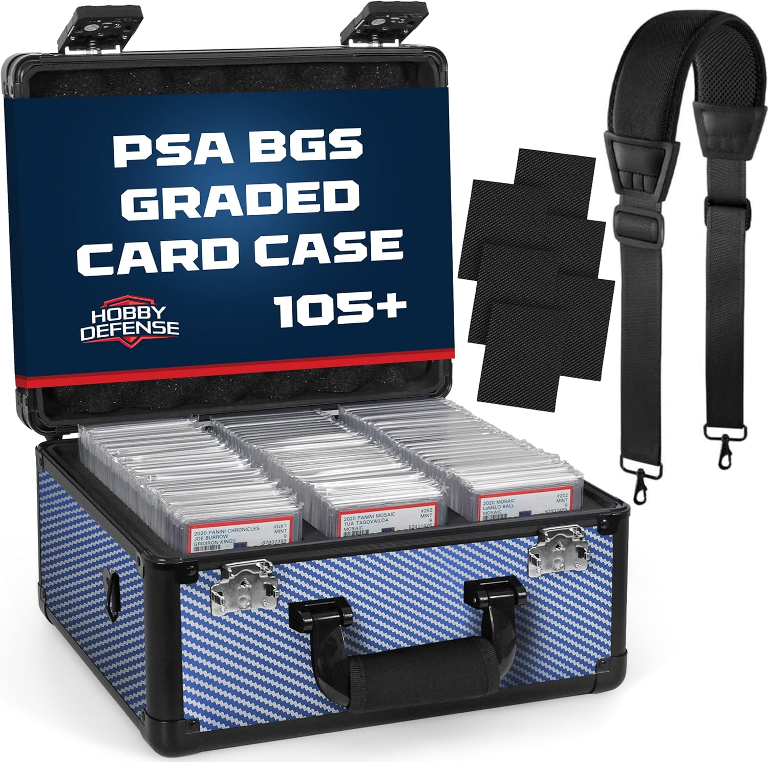Amazon.com: Hobby Defense Graded Card Case, 3 Row, TSA Combination Lock ...