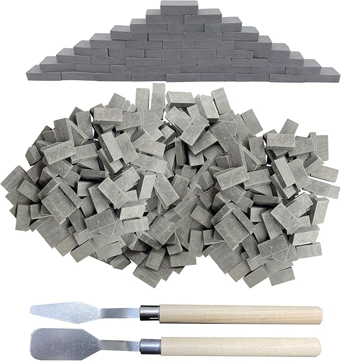 Amazon.com: Woohome 500 PCS Mini Red Wall Bricks Gray Mini Bricks Tiny ...