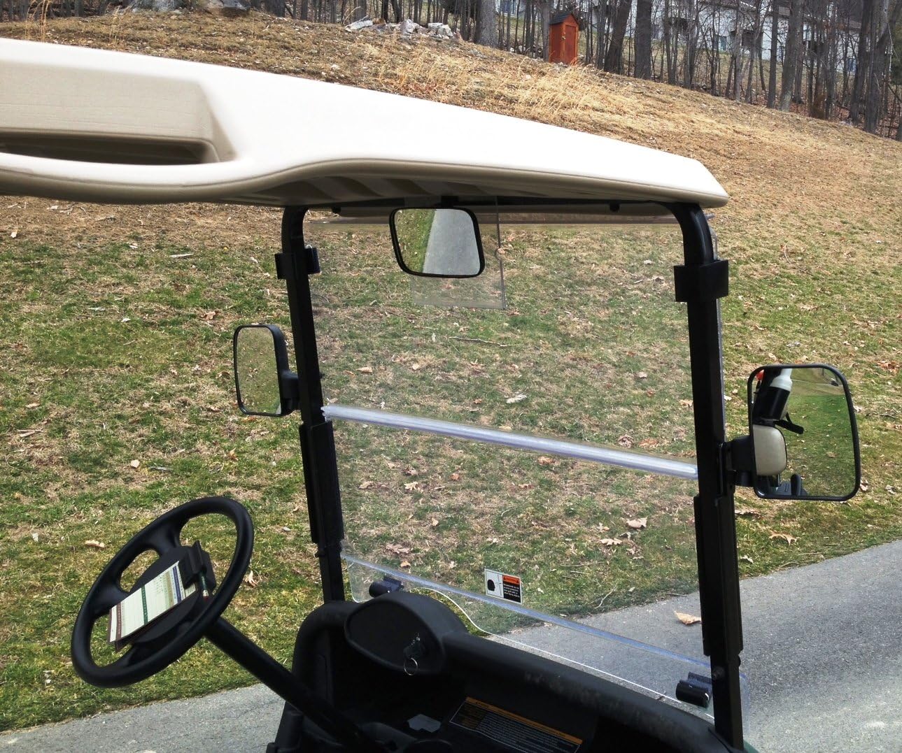 Amazon.com: 3 Piece Golf Cart Rear View and Side View Mirror Kit for Ez ...
