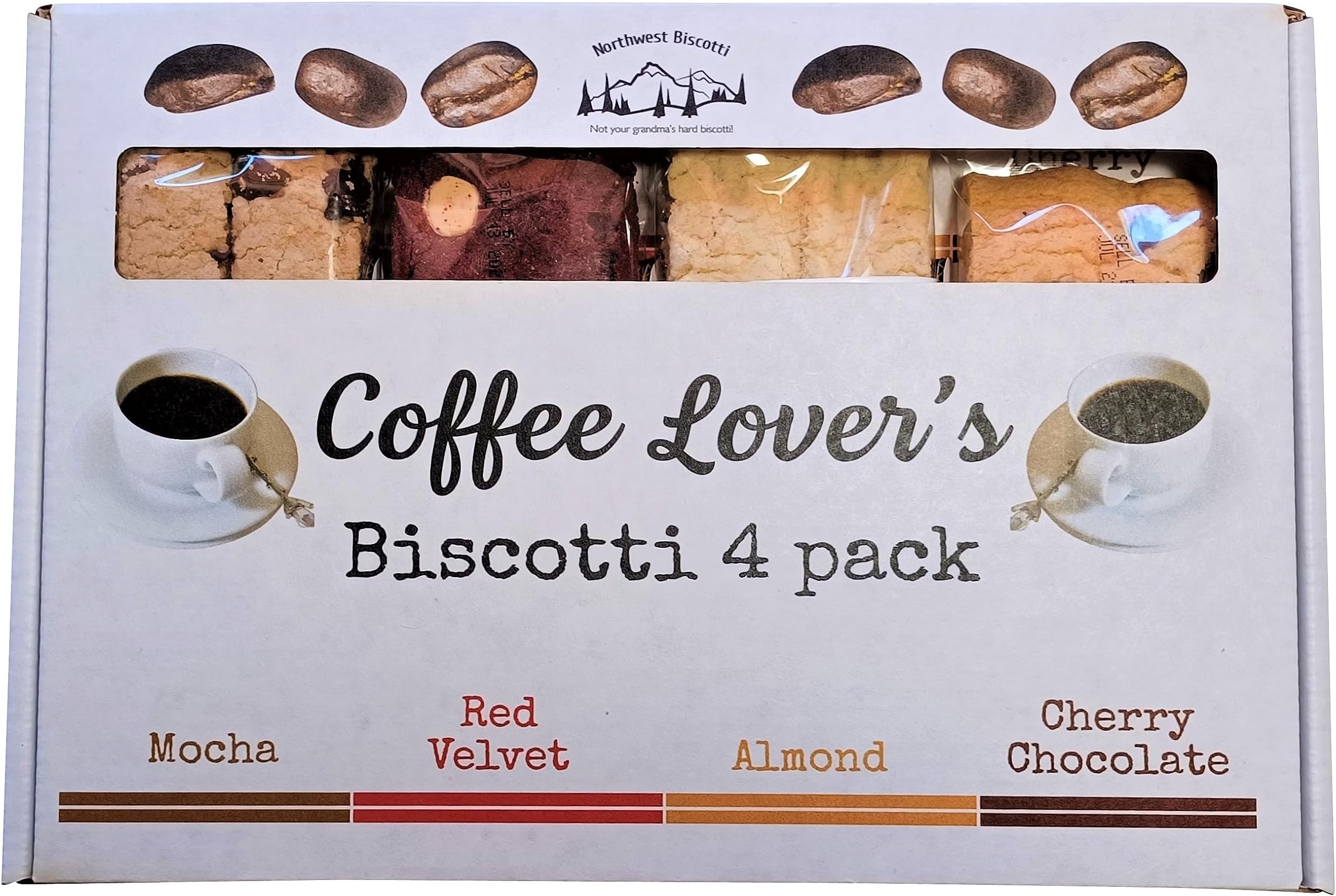 Amazon.com: Northwest Biscotti 4 Flavor Variety Gift Box, Handcrafted ...