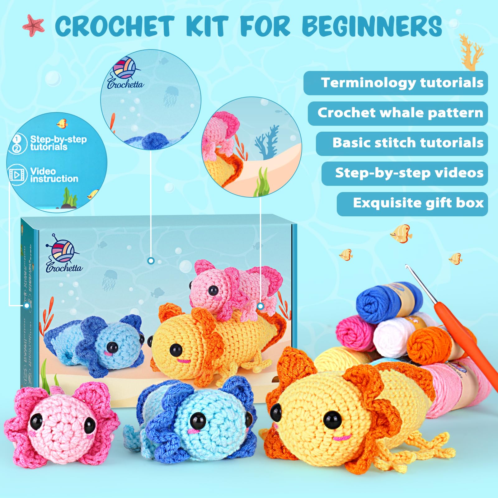 Snapklik.com : Crochetta Crochet Kit For Beginners, Crochet Starter Kit ...