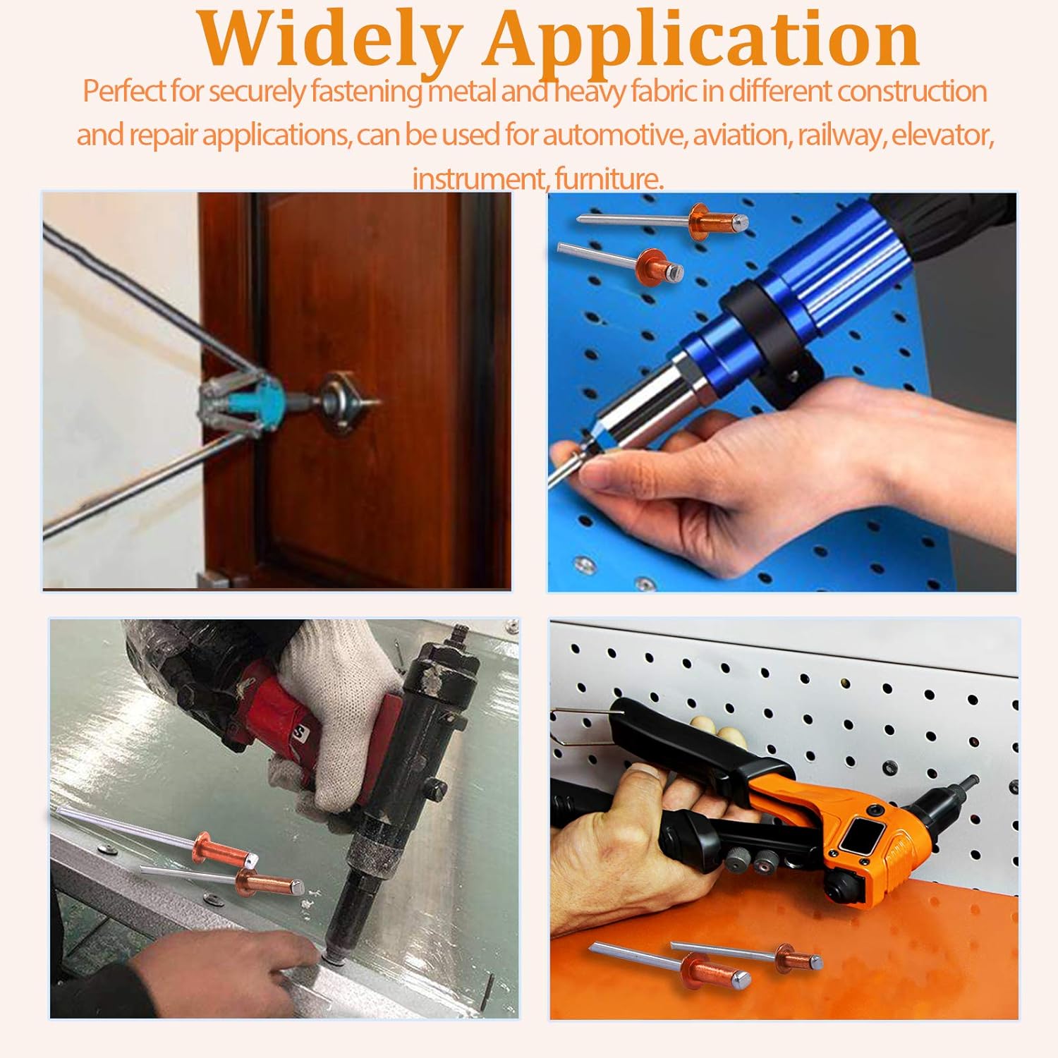 Buy Hilitchi Dome Head Red Copper Blind Rivets Self-Plugging Open End ...