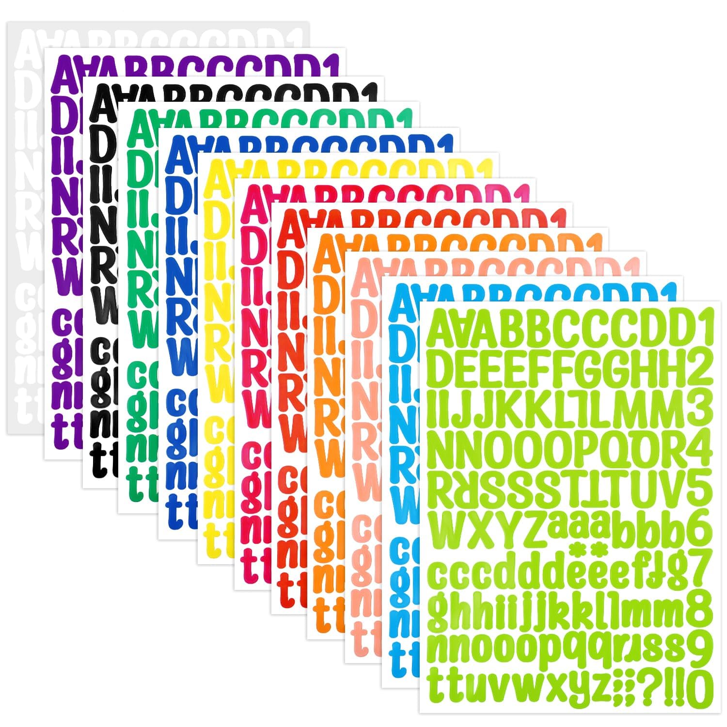 Amazon.com: STEFORD 1512 PCS Letter Stickers, 12 Sheets Colorful ...