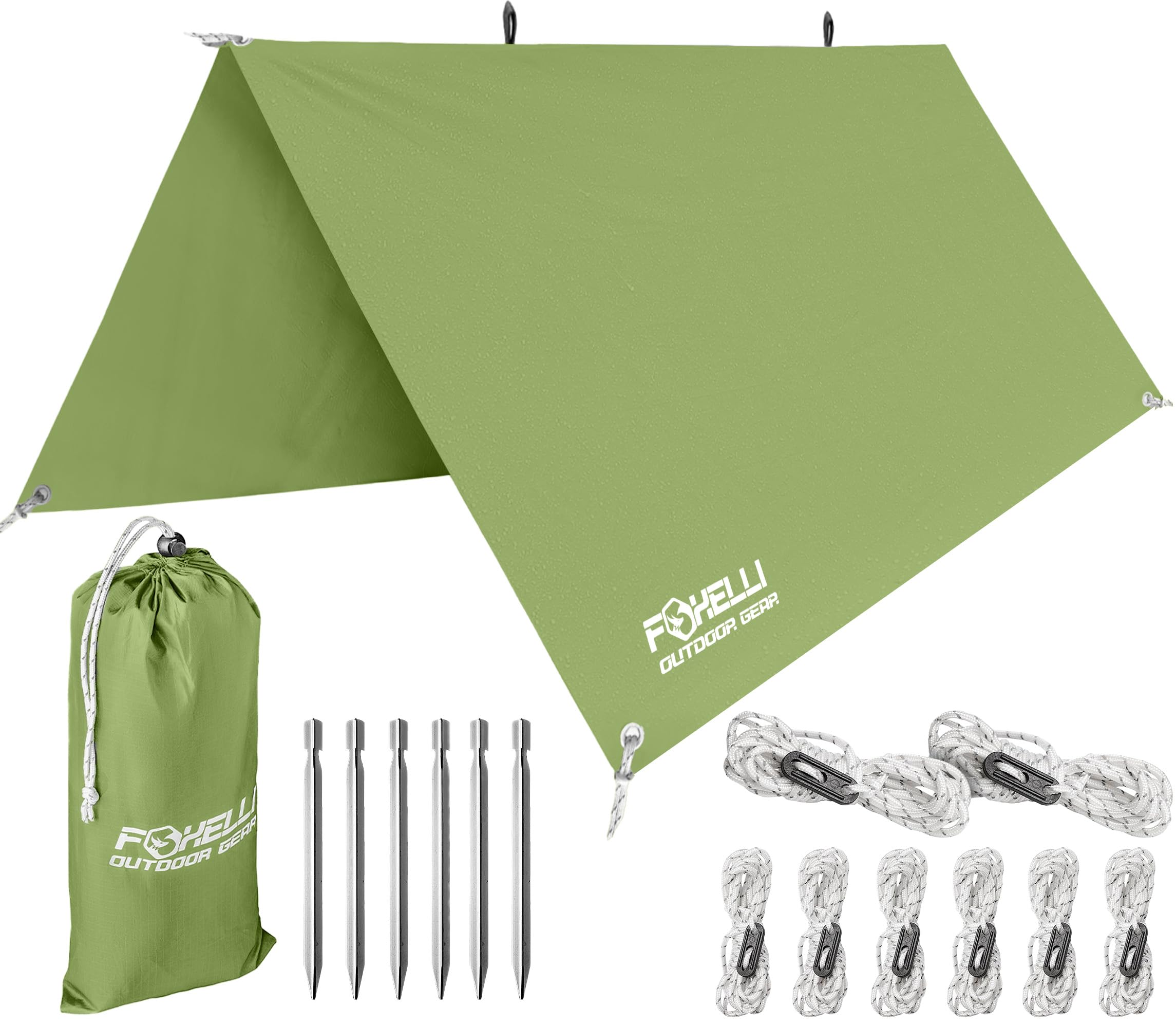 Snapklik.com : Foxelli Camping Tarp - 12x10ft Waterproof Rain Tarp ...