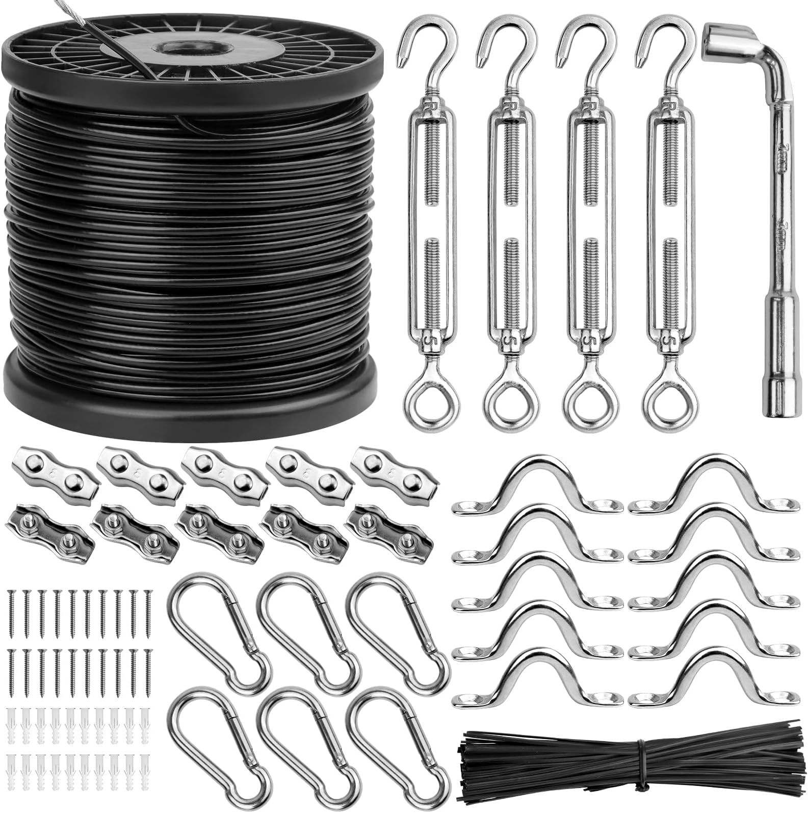 Belio String Light Hanging Kit, Stainless Steel Cable for Outdoor ...