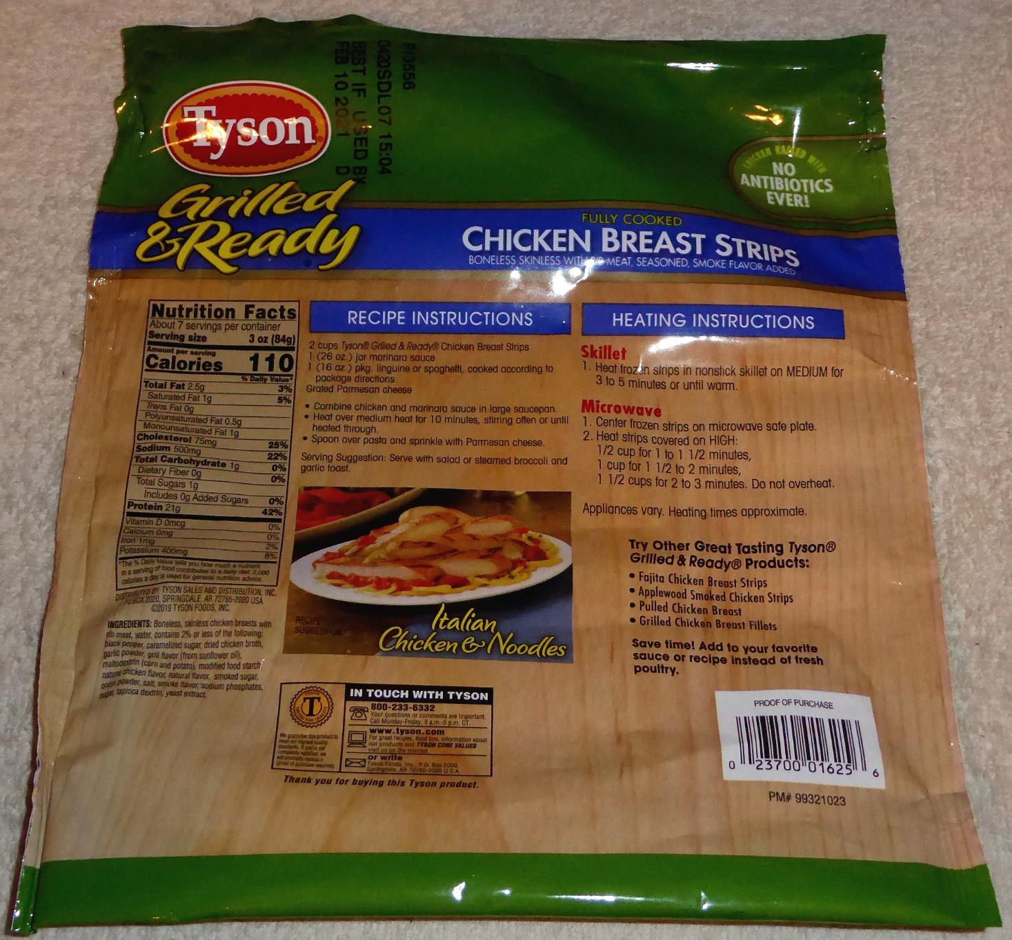 Amazon.com: Tyson Grilled & Ready Chicken Breast Strips, 22 oz (Frozen ...