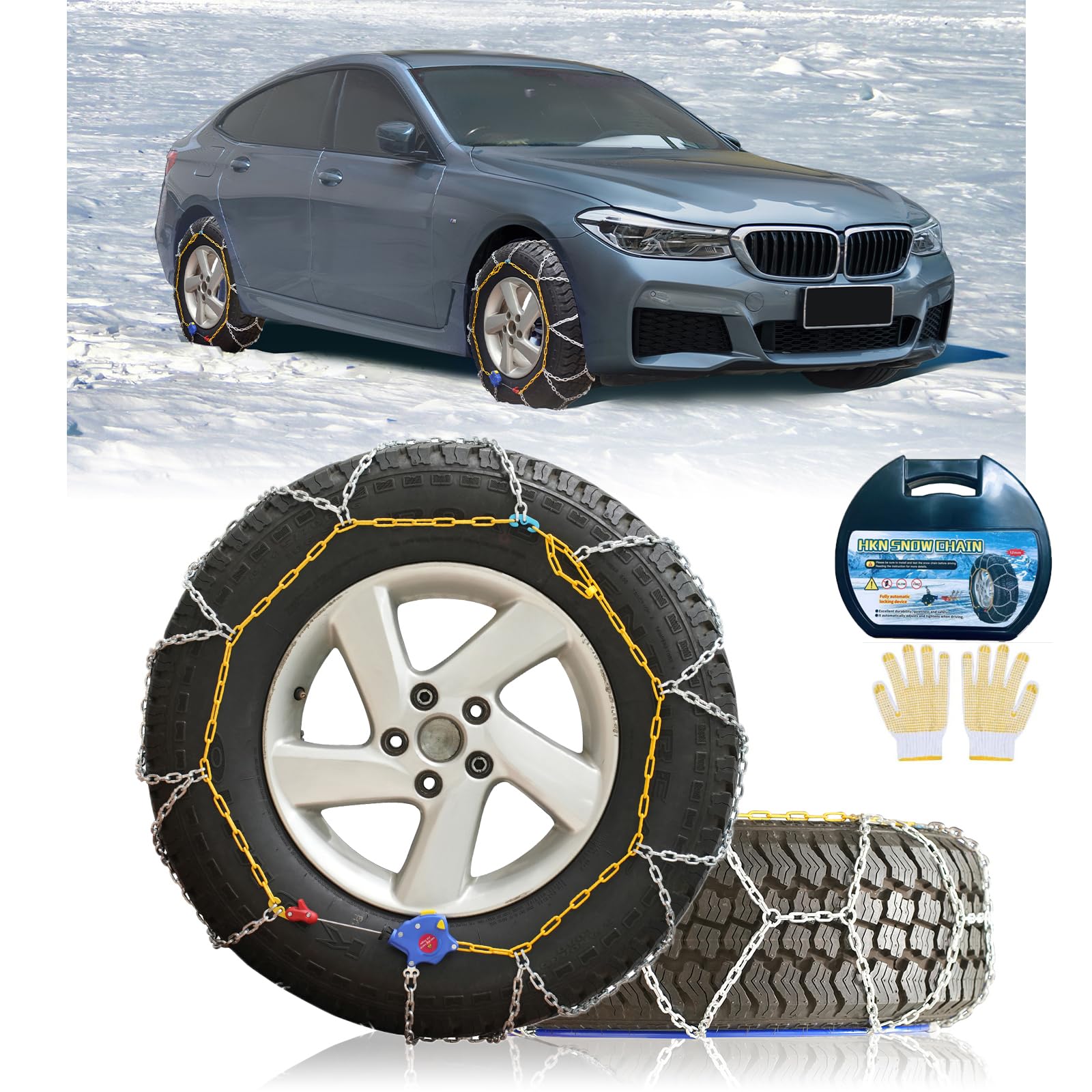 Amazon.com: NEOCHIAEVO Auto Fixing Tightening Snow Chains, Tire Chains ...
