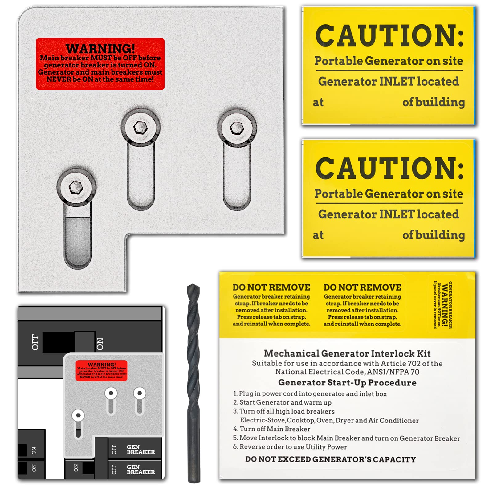 Buy Generator Interlock Kit Compatible with Square D QO or Homeline 150 ...